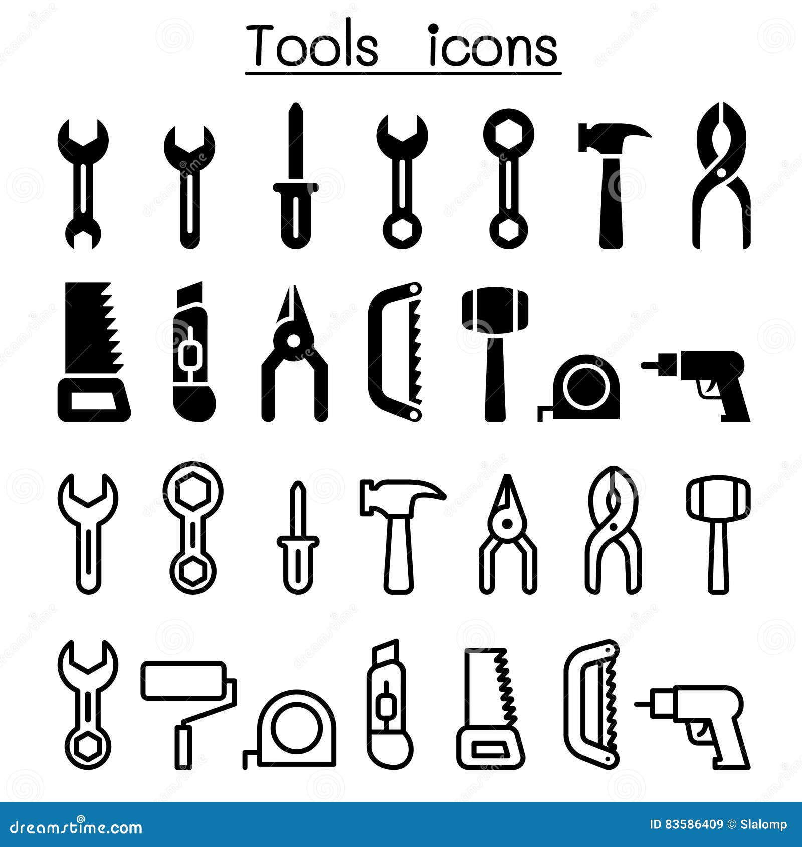 Repair tools icon set stock illustration. Illustration of mechanic ...