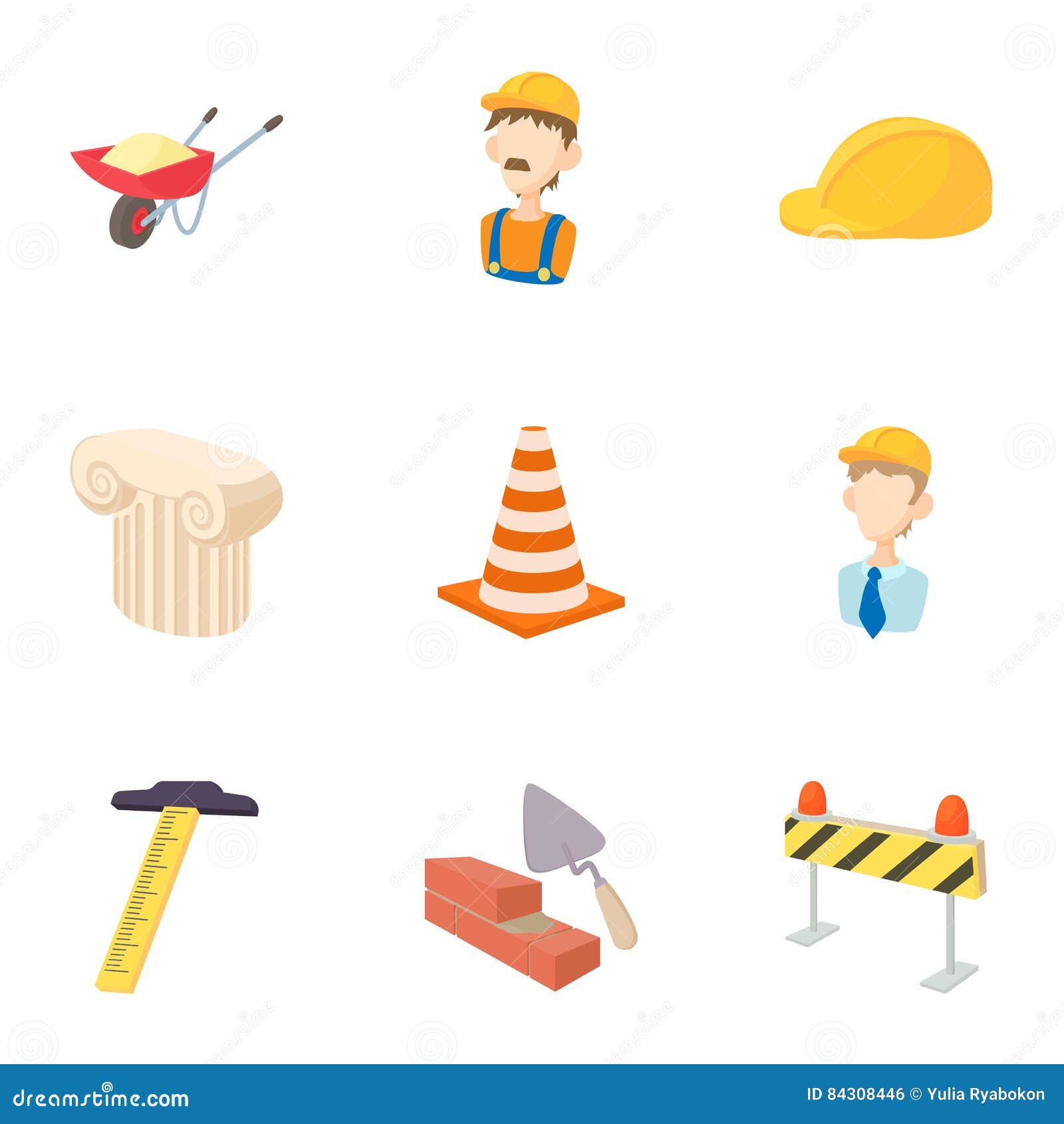 Repair Tools Icons Set, Cartoon Style Stock Vector - Illustration of ...