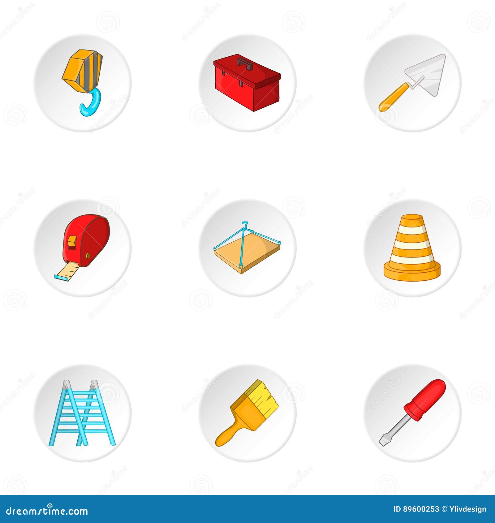 Repair Tools Icons Set, Cartoon Style Stock Vector - Illustration of ...