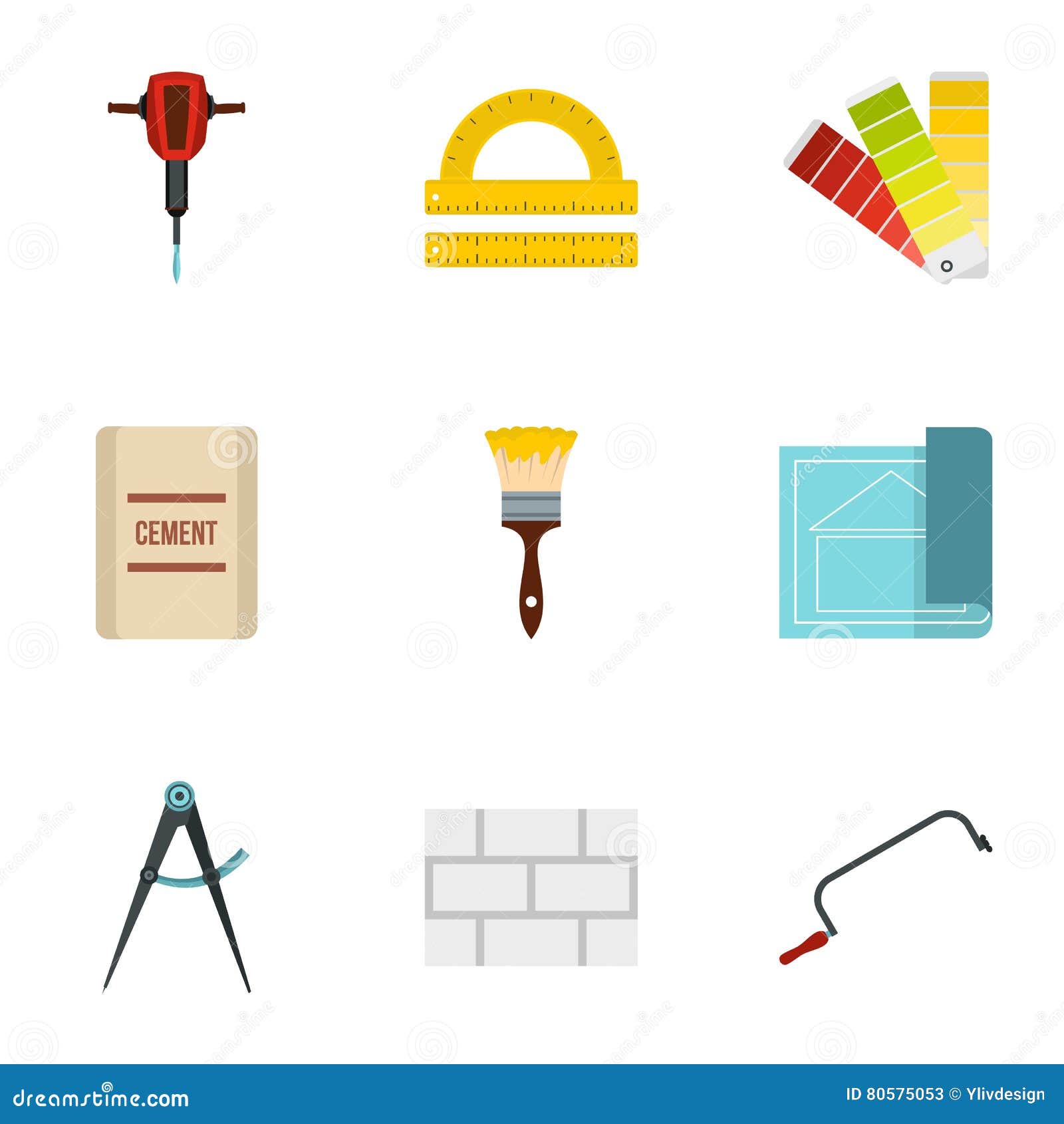 Repair Tools Icons Set, Flat Style Stock Vector - Illustration of ...