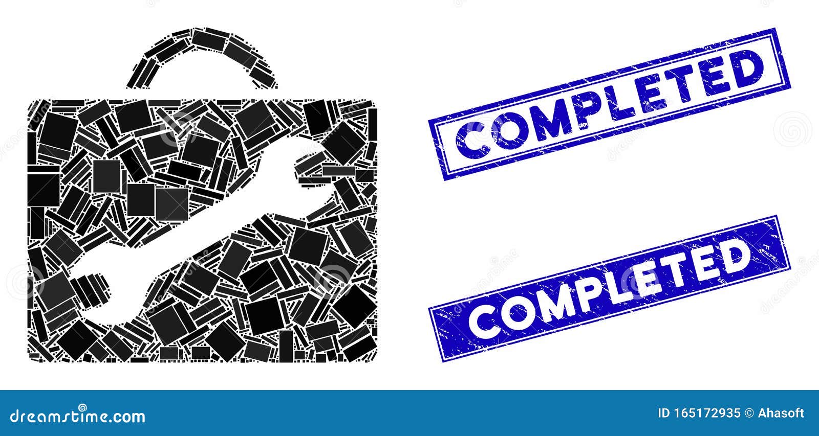 Repair Tools Mosaic and Scratched Rectangle Completed Seals Stock ...