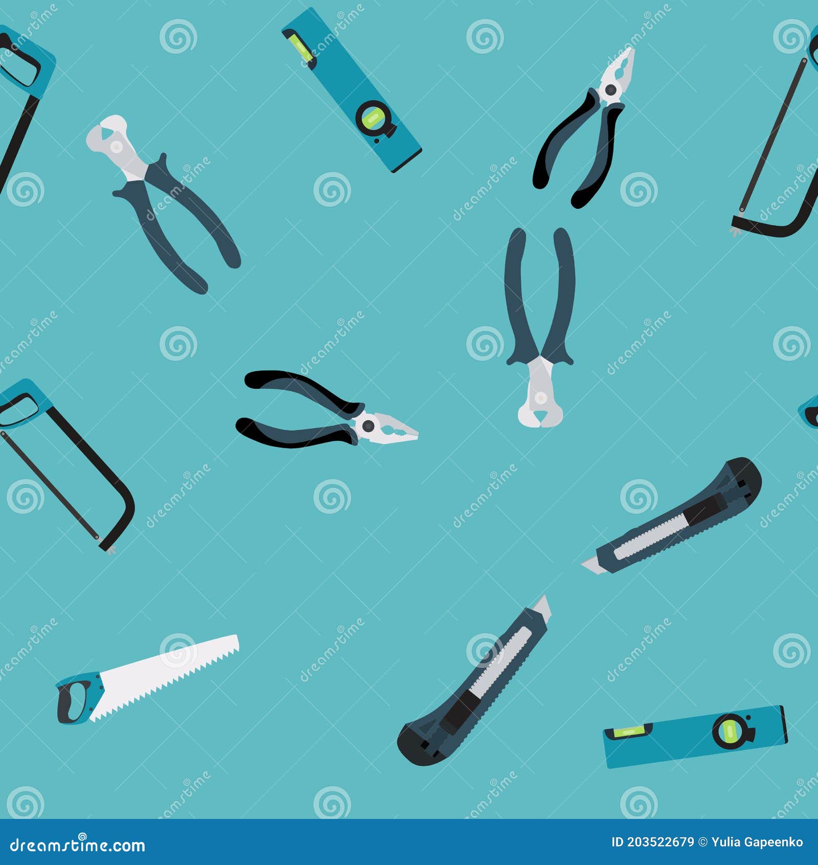 Repair Tools Seamless Pattern Background. Vector Illustration Stock ...