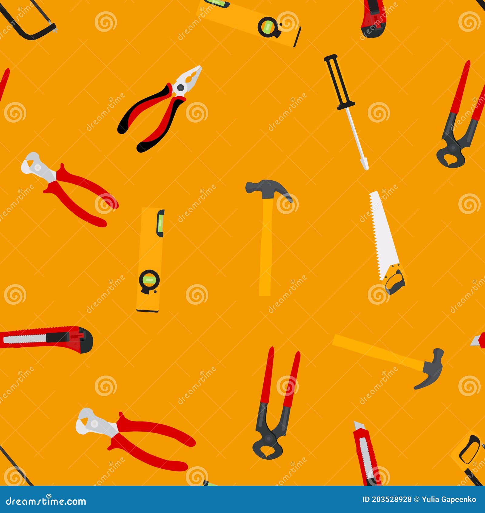 Repair Tools Seamless Pattern Background. Vector Illustration Stock ...