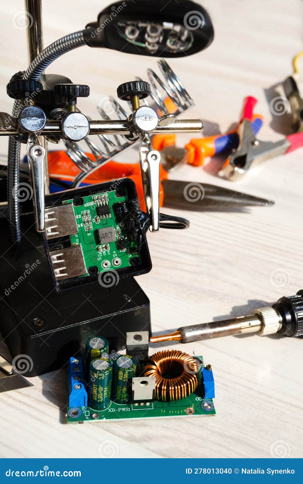 Repair Tools with Third Hand Soldering Clamps Stock Photo - Image of ...