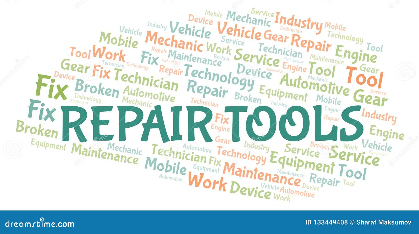Repair Tools word cloud stock illustration. Illustration of print ...