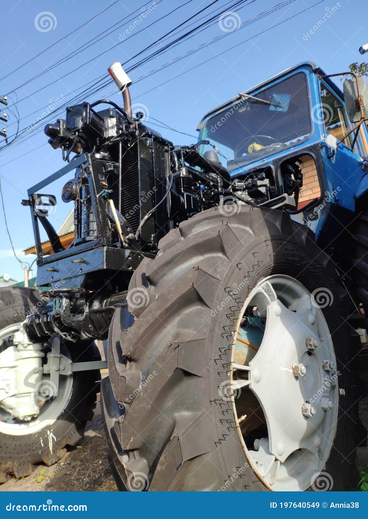 Repair of the Tractor. a Tractor with a Disassembled Engine Stock Image ...
