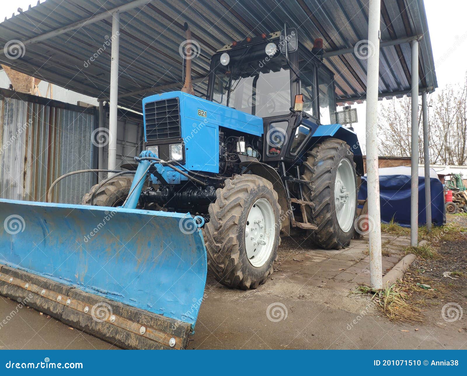 Repair of the Tractor. a Tractor with a Disassembled Engine Stock Photo ...