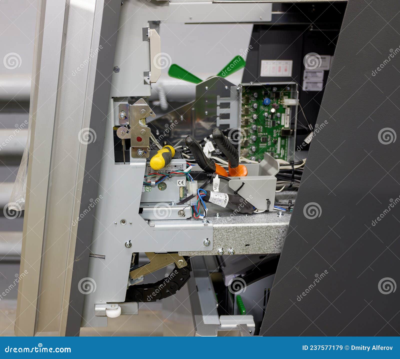 Repair in the Upper ATM Cabinet Stock Image - Image of card ...