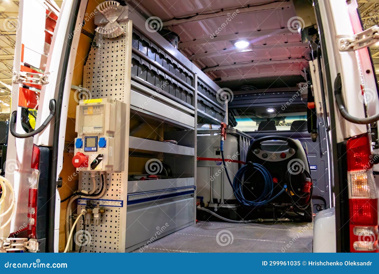 Repair Vehicle Based on a Covered Van Stock Image - Image of onsite ...