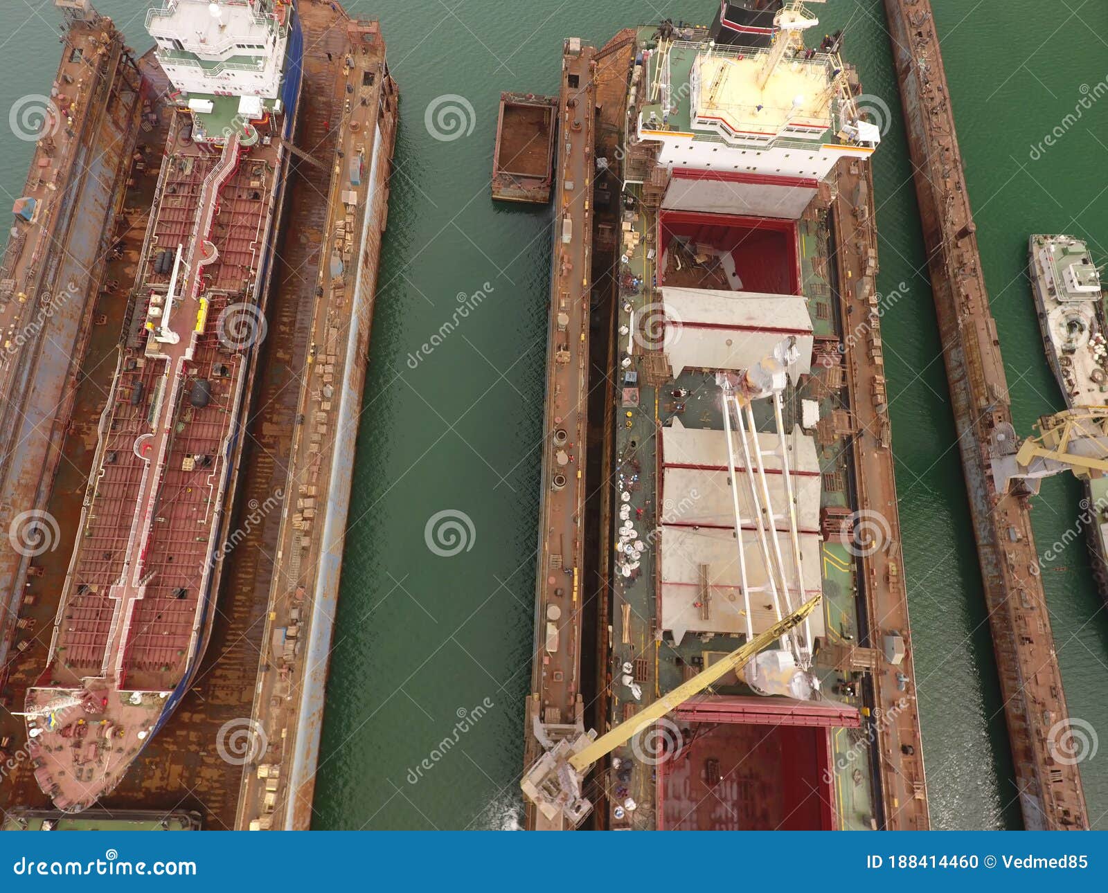 Repair Vessels Hull Ship, Tanker in Shipyard Stock Photo - Image of ...