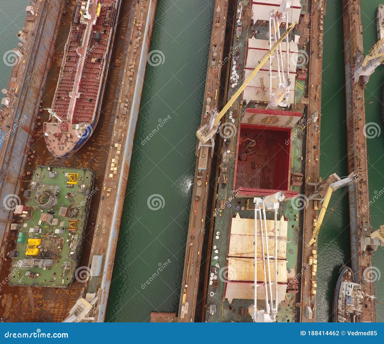 Repair Vessels Hull Ship, Tanker in Shipyard Editorial Photography ...