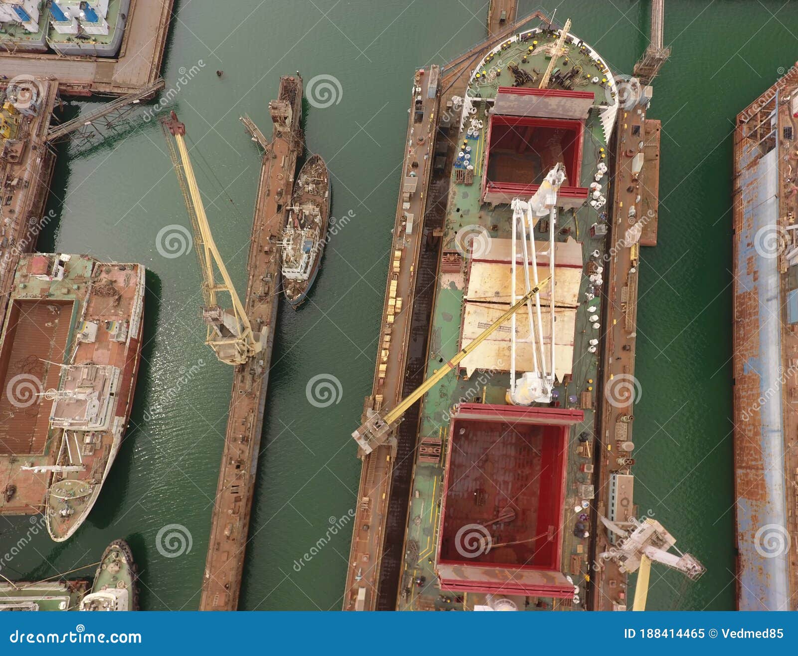 Repair Vessels Hull Ship, Tanker in Shipyard Stock Image - Image of ...