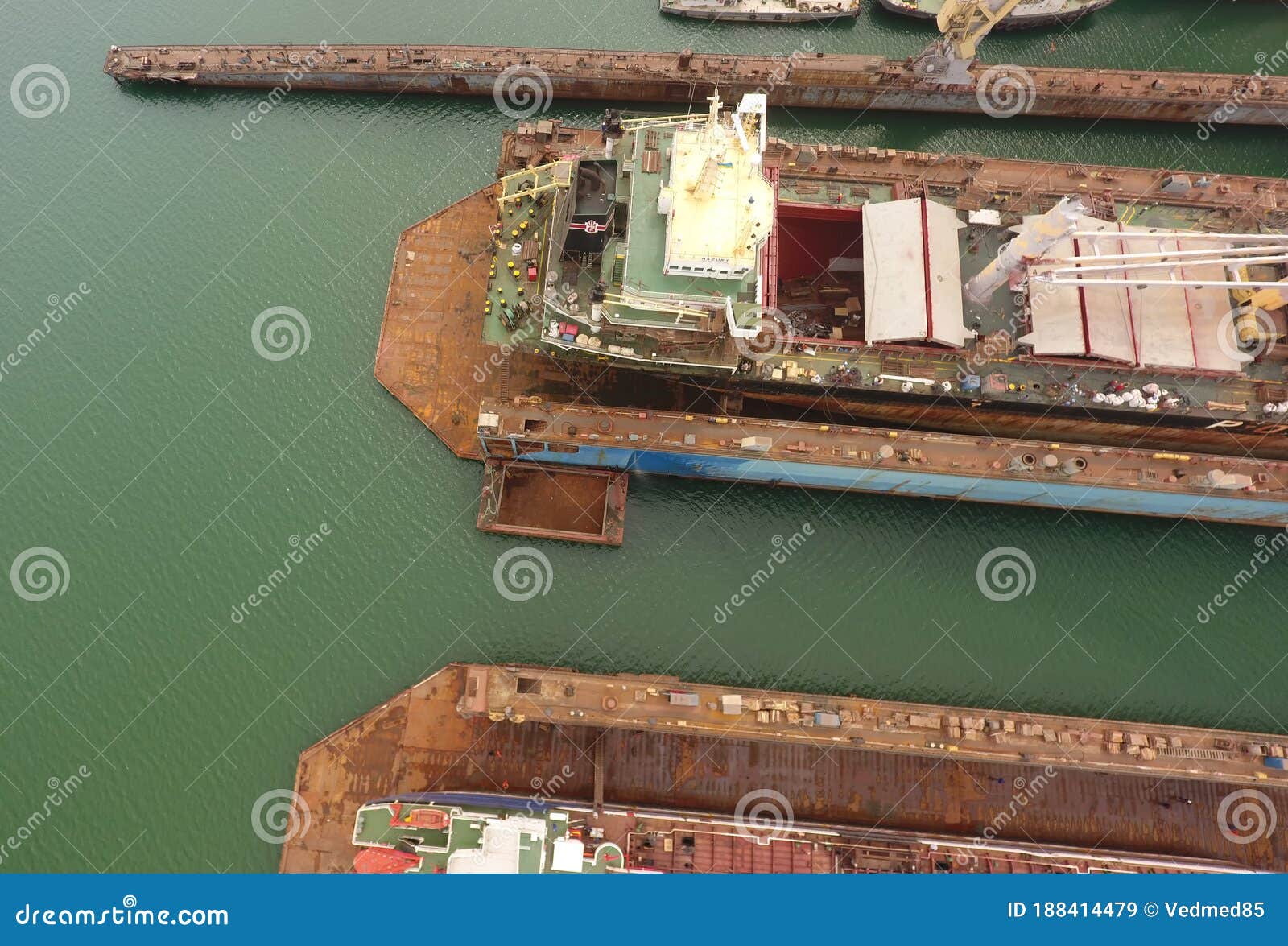 Repair Vessels Hull Ship, Tanker in Shipyard Editorial Stock Image ...