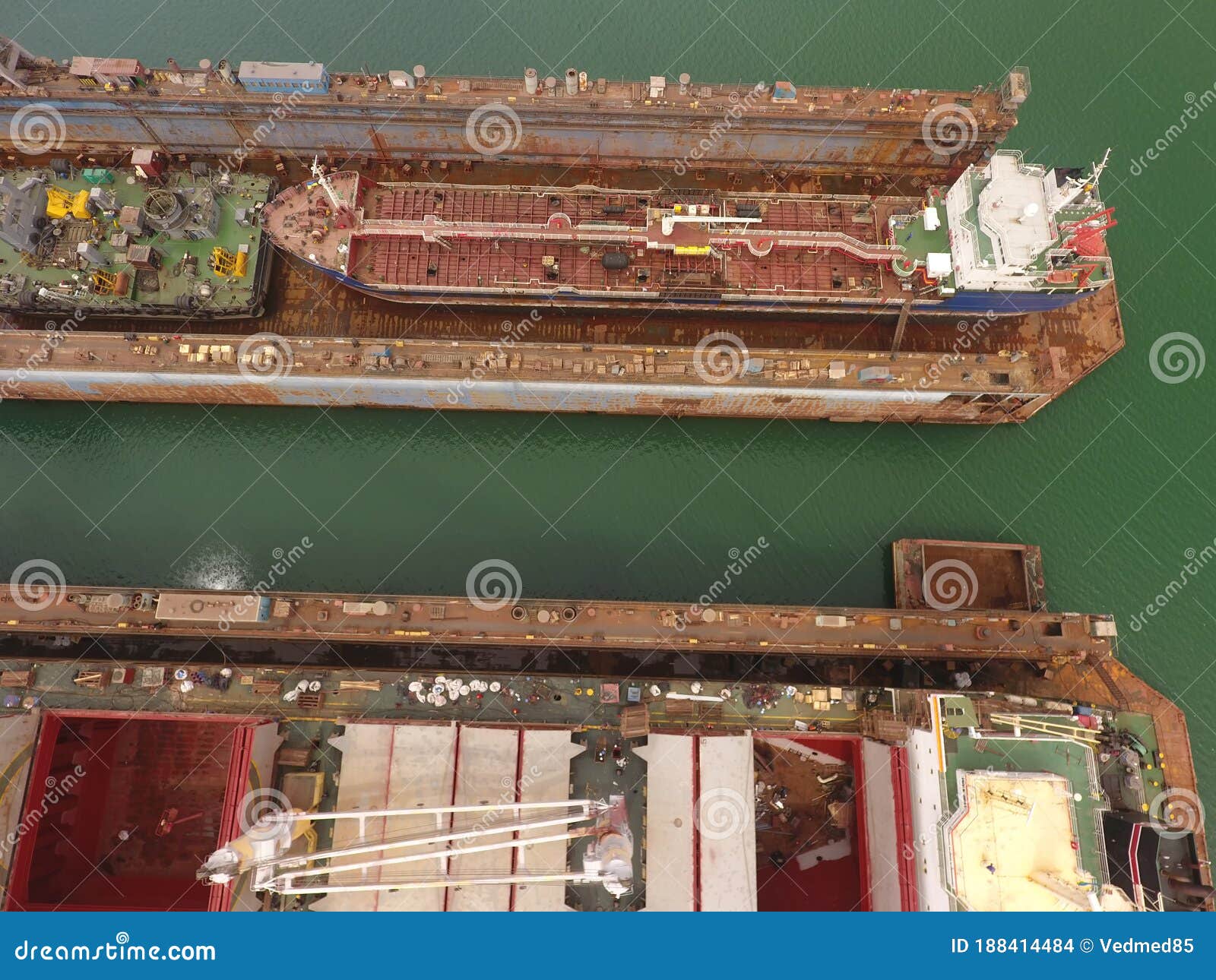Repair Vessels Hull Ship, Tanker in Shipyard Stock Photo - Image of ...