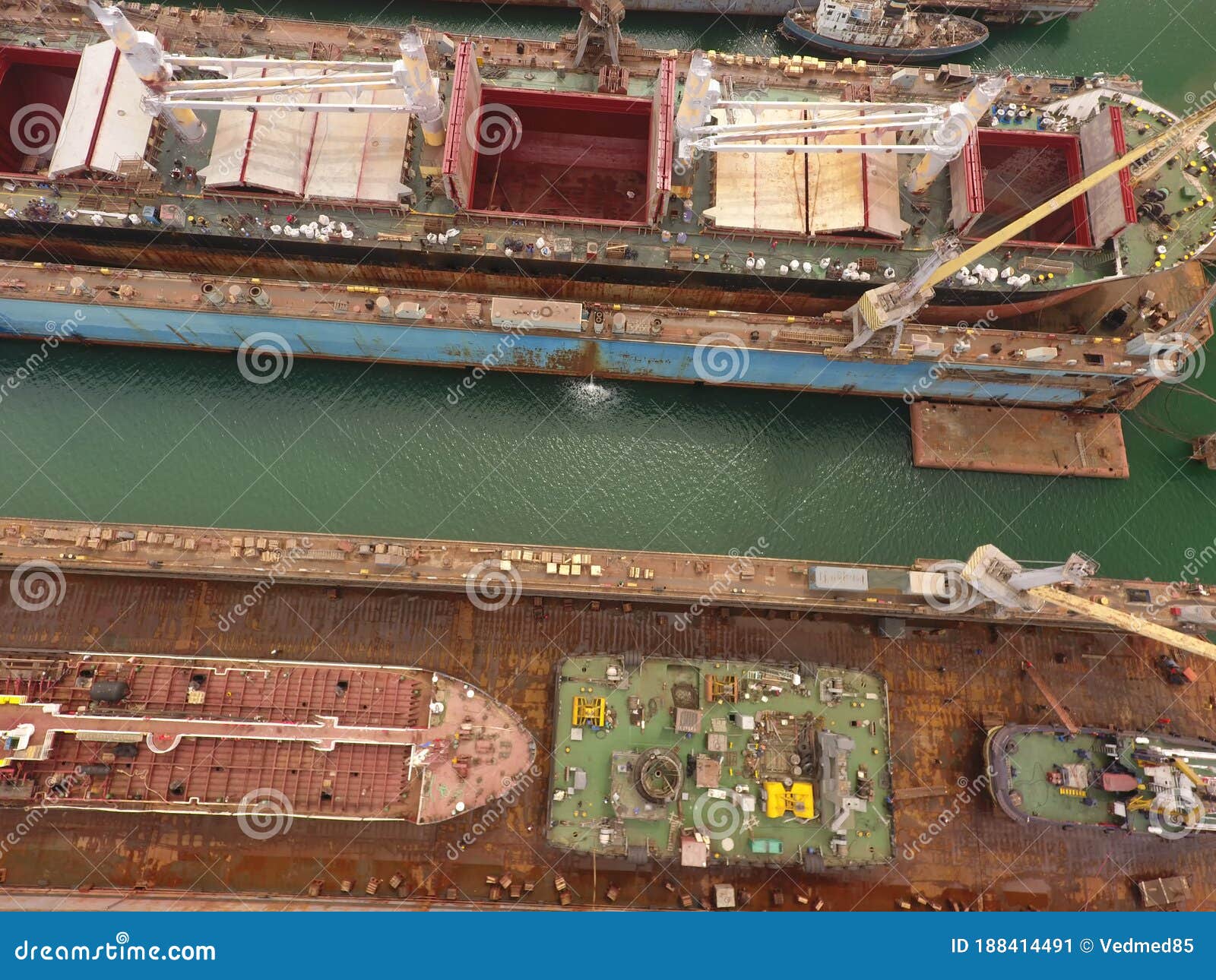 Repair Vessels Hull Ship, Tanker in Shipyard Stock Image - Image of ...