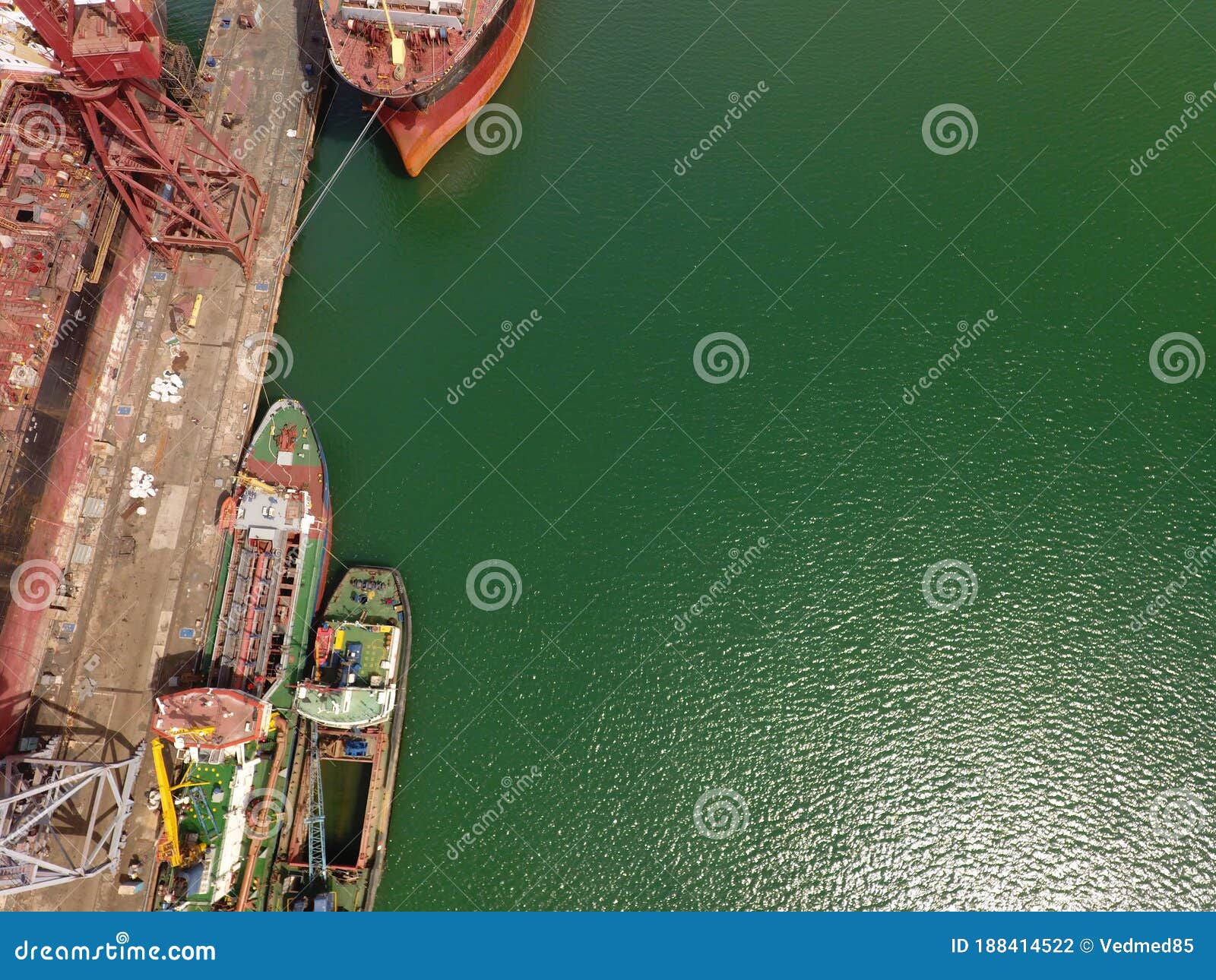 Repair Vessels Hull Ship, Tanker in Shipyard Stock Photo - Image of ...