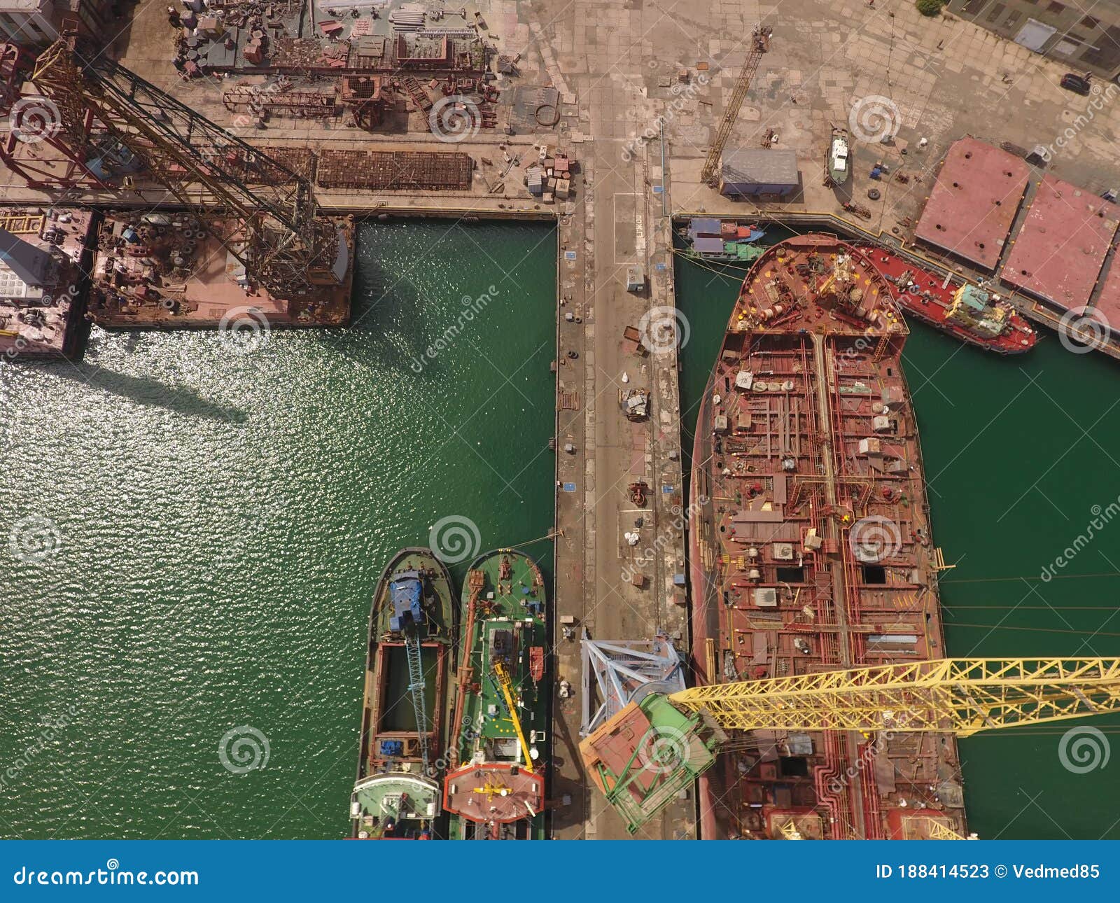 Repair Vessels Hull Ship, Tanker in Shipyard Stock Image - Image of ...