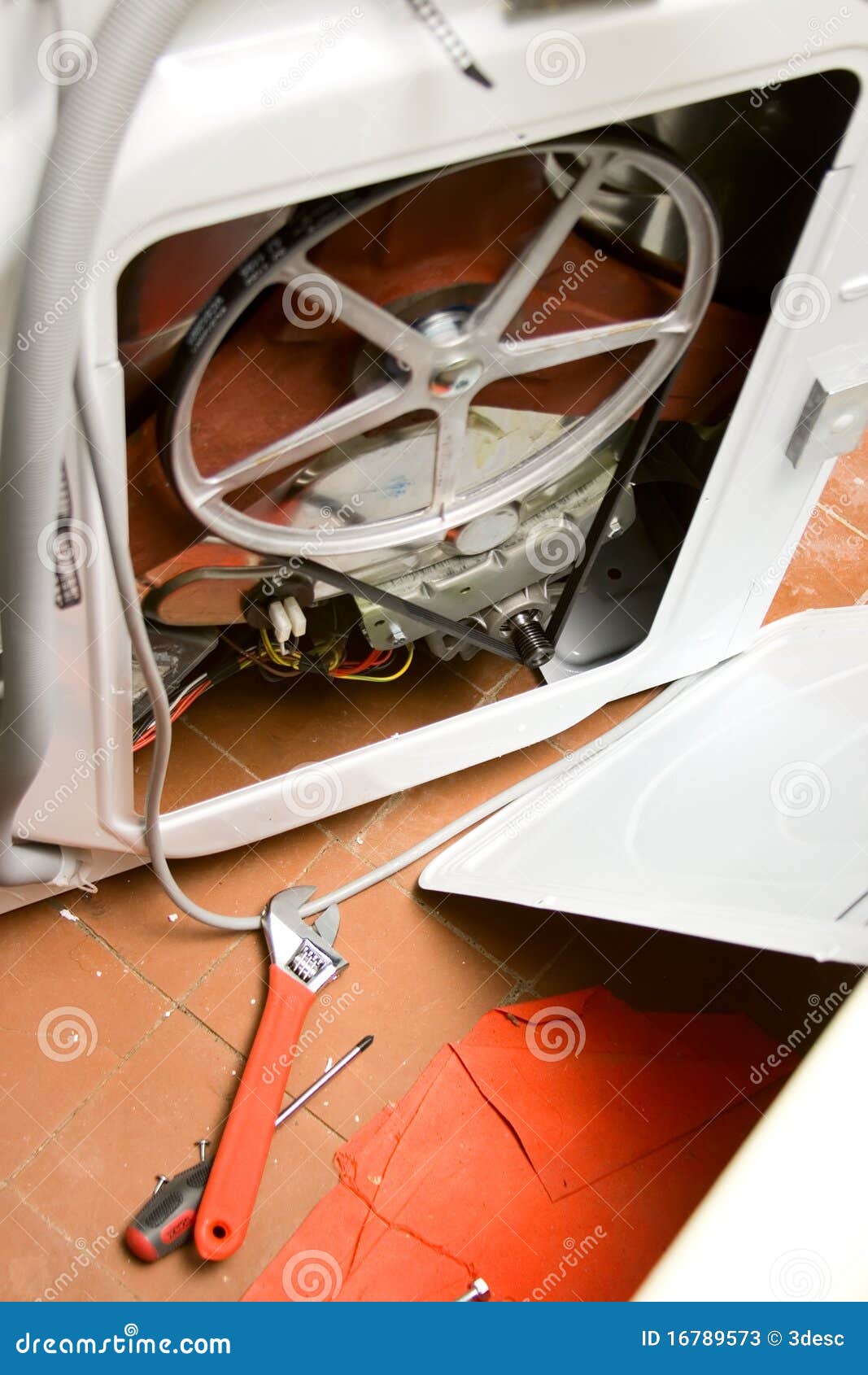 Repair of washing machine stock image. Image of open - 16789573