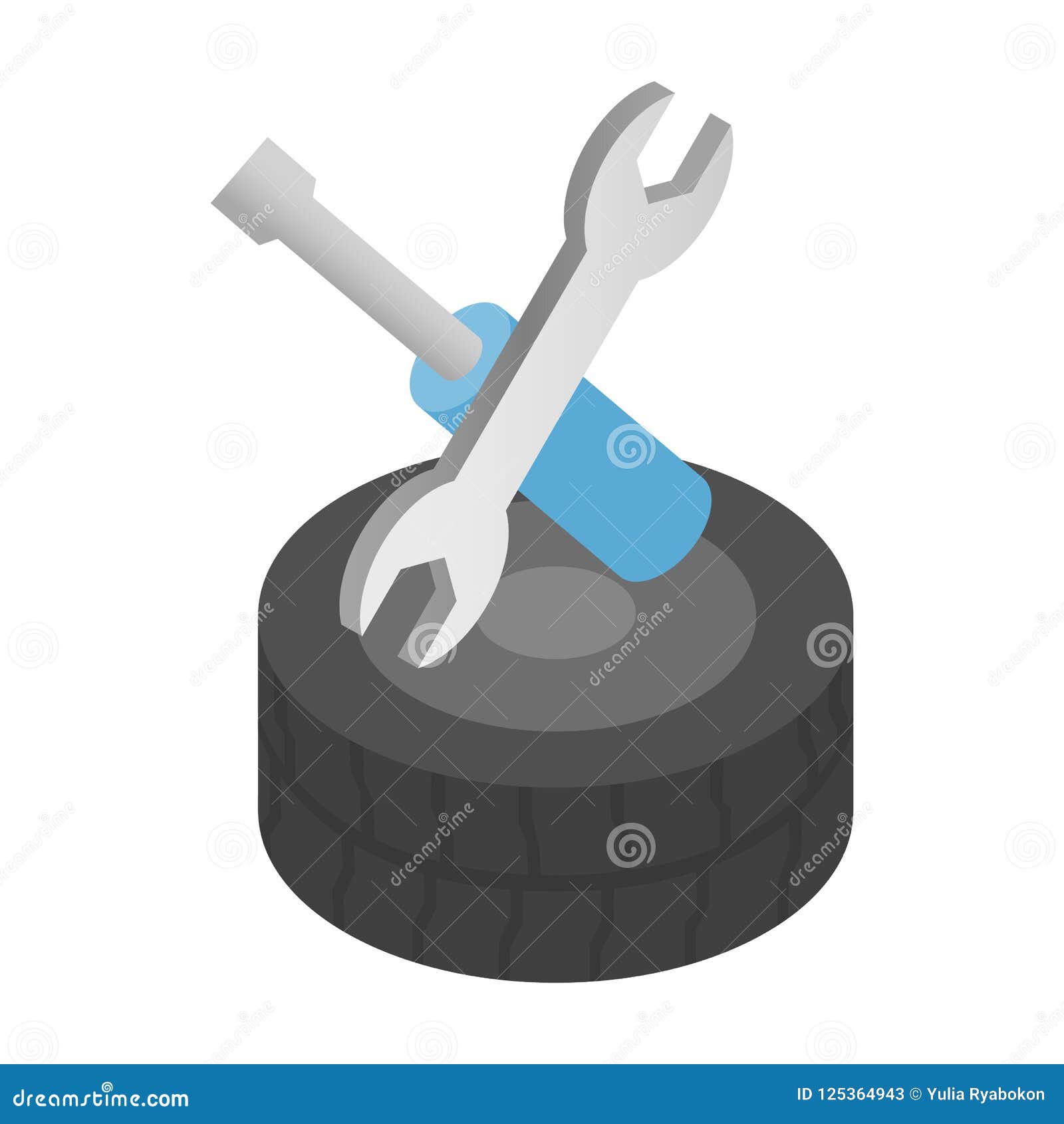 Repair Wheels Isometric 3d Icon Stock Illustration - Illustration of ...