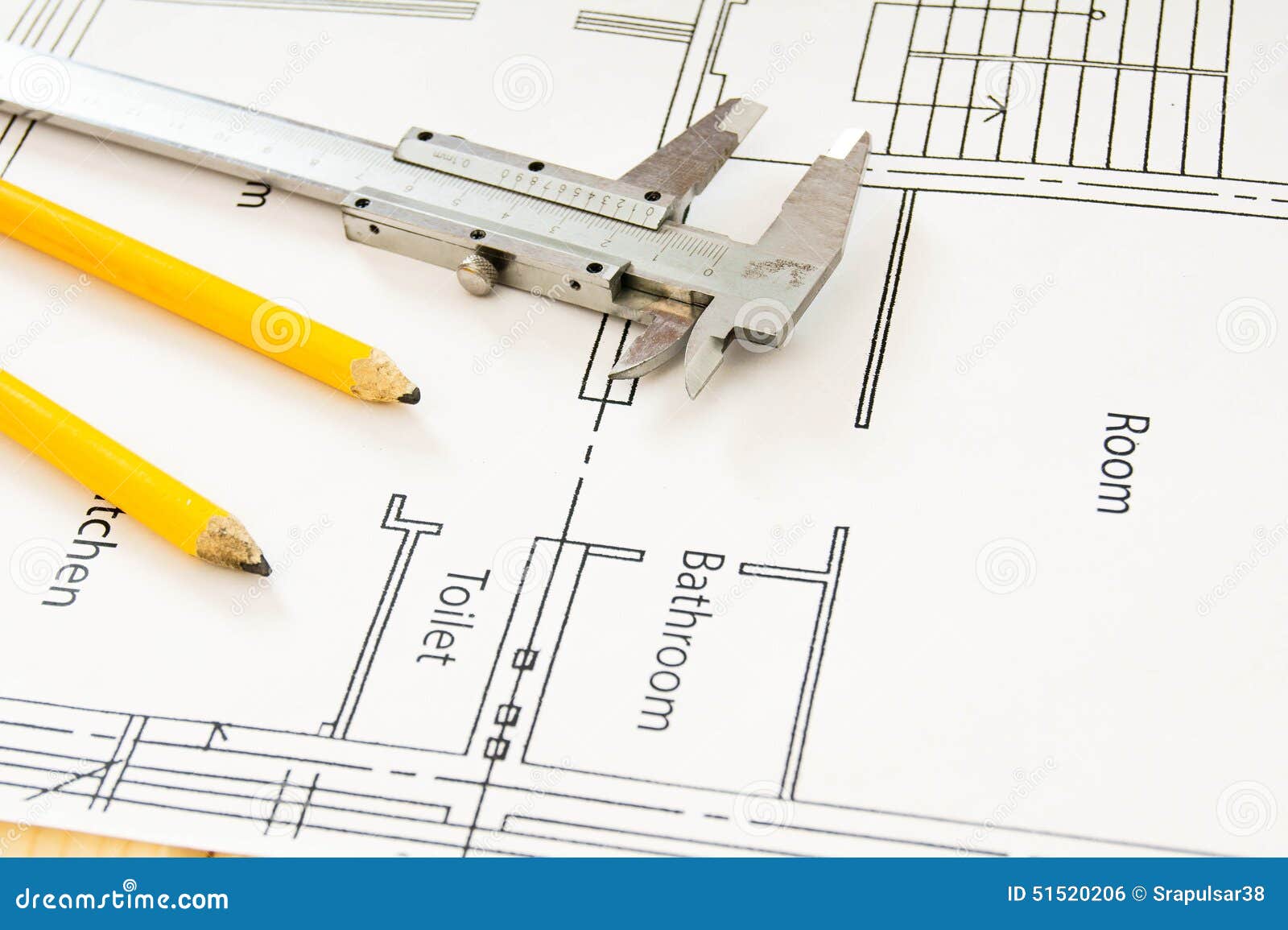 Repair Work. Drawings for Building and Caliper Stock Photo - Image of ...