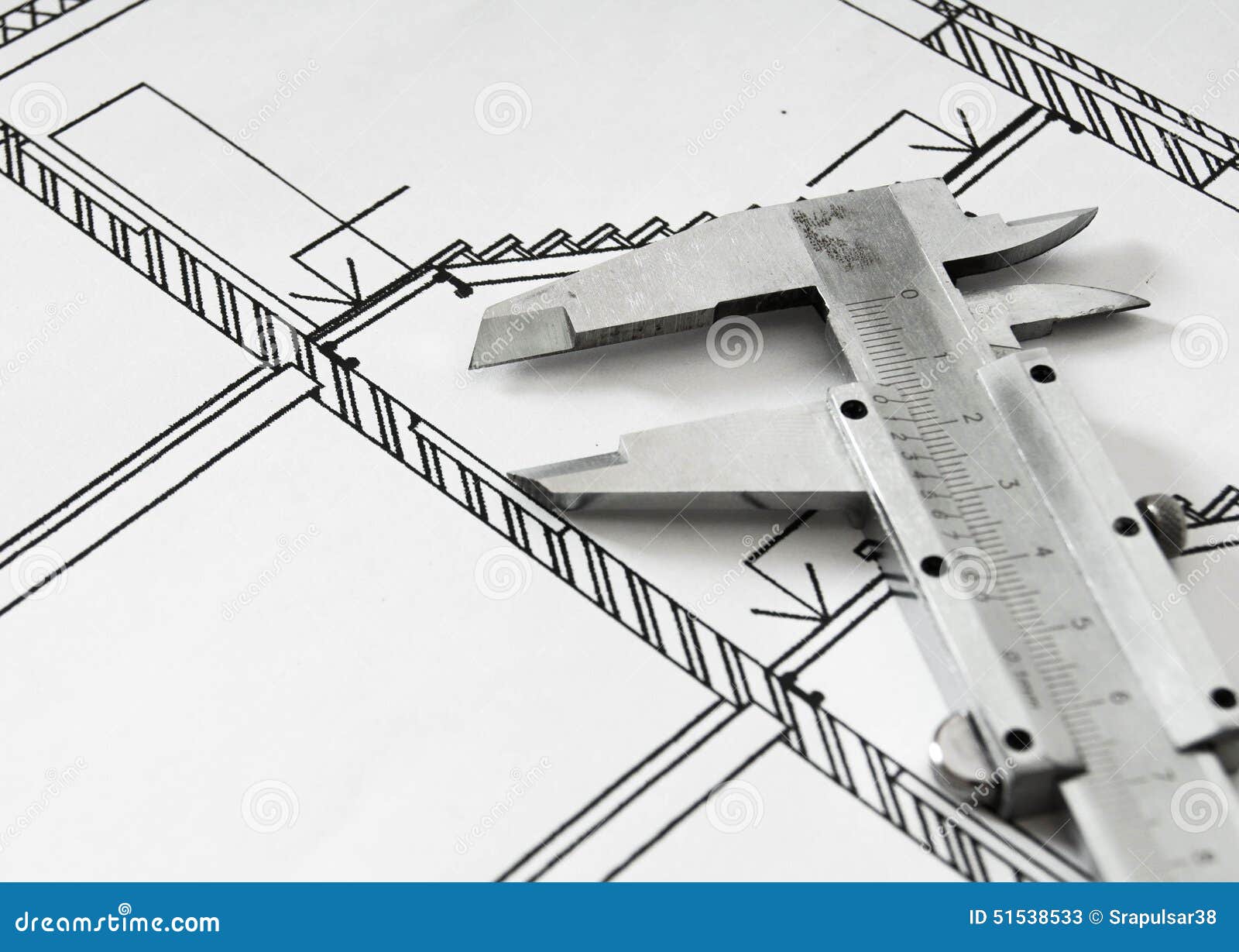Repair Work. Drawings for Building and Caliper Stock Image - Image of ...
