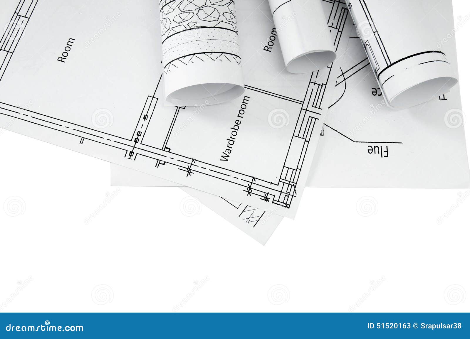 Repair Work. Drawings For Building On White A Stock Image - Image of ...