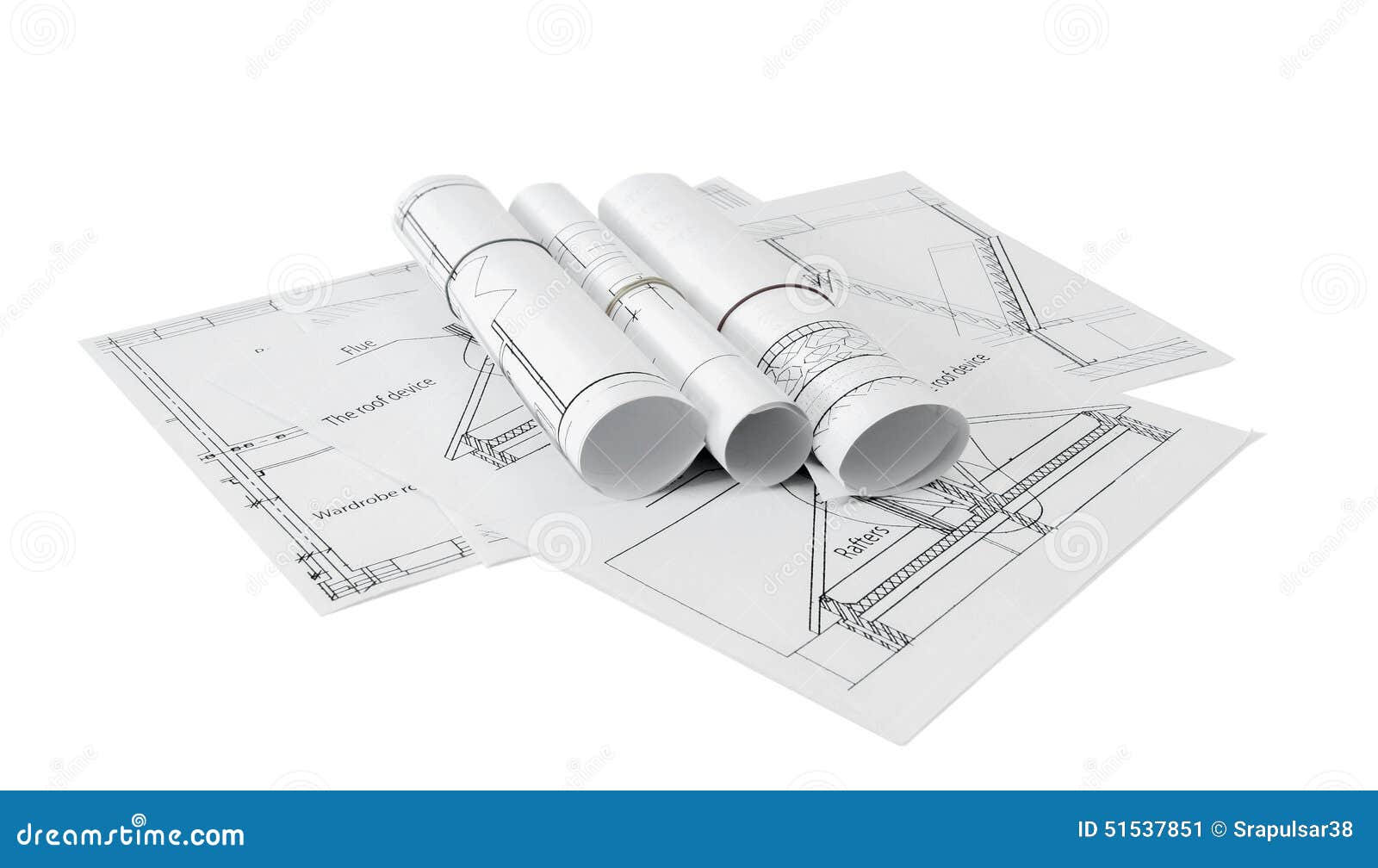 Repair Work. Drawings for Building on White a Stock Illustration ...