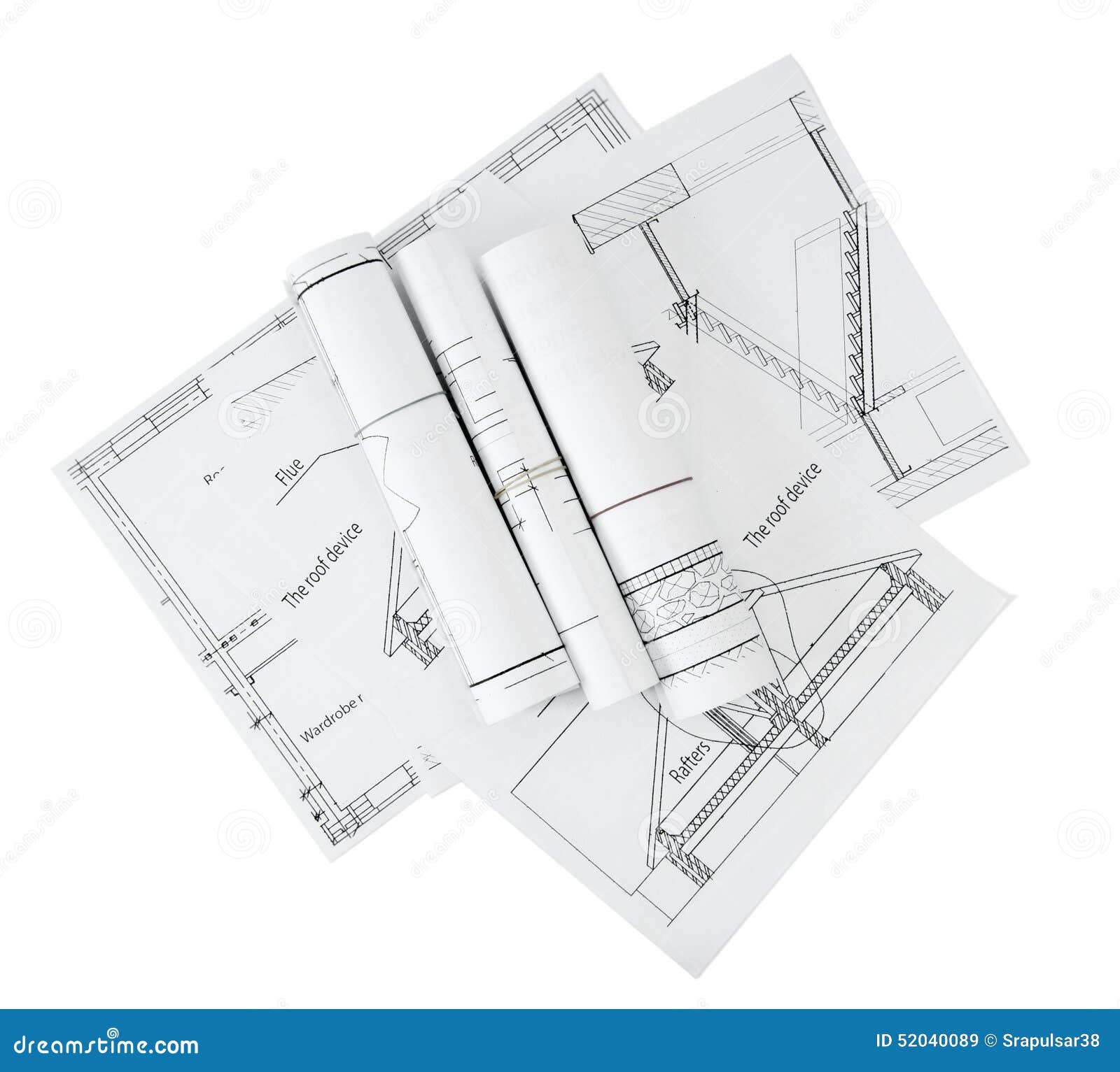 Repair Work. Drawings for Building on White a Stock Illustration ...