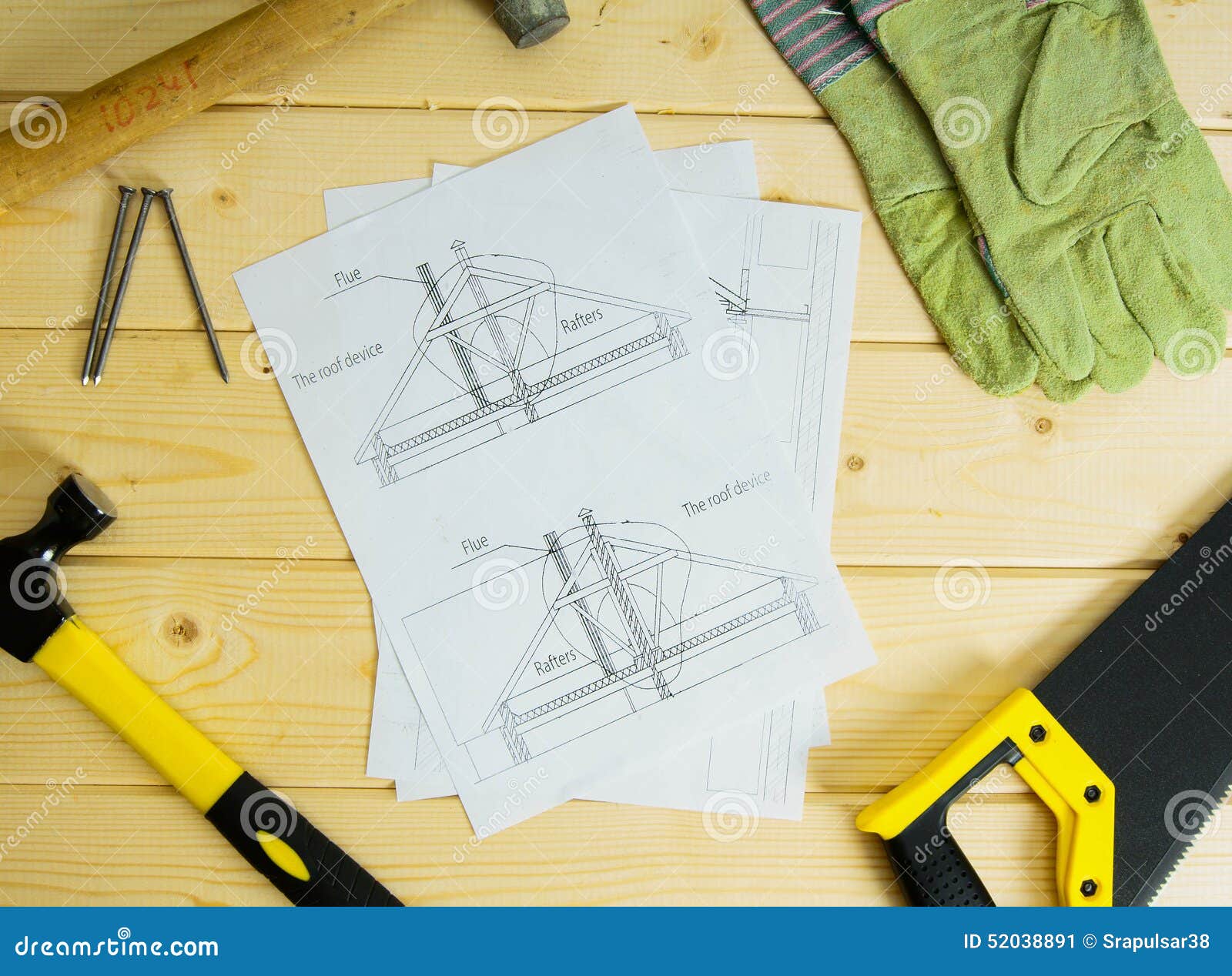 Repair Work.. Drawings For Building And Working Stock Image - Image of ...