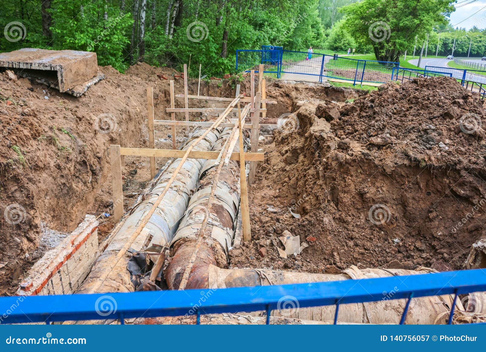 Repair Work. Replacement of Water Pipes Stock Image - Image of rusty ...