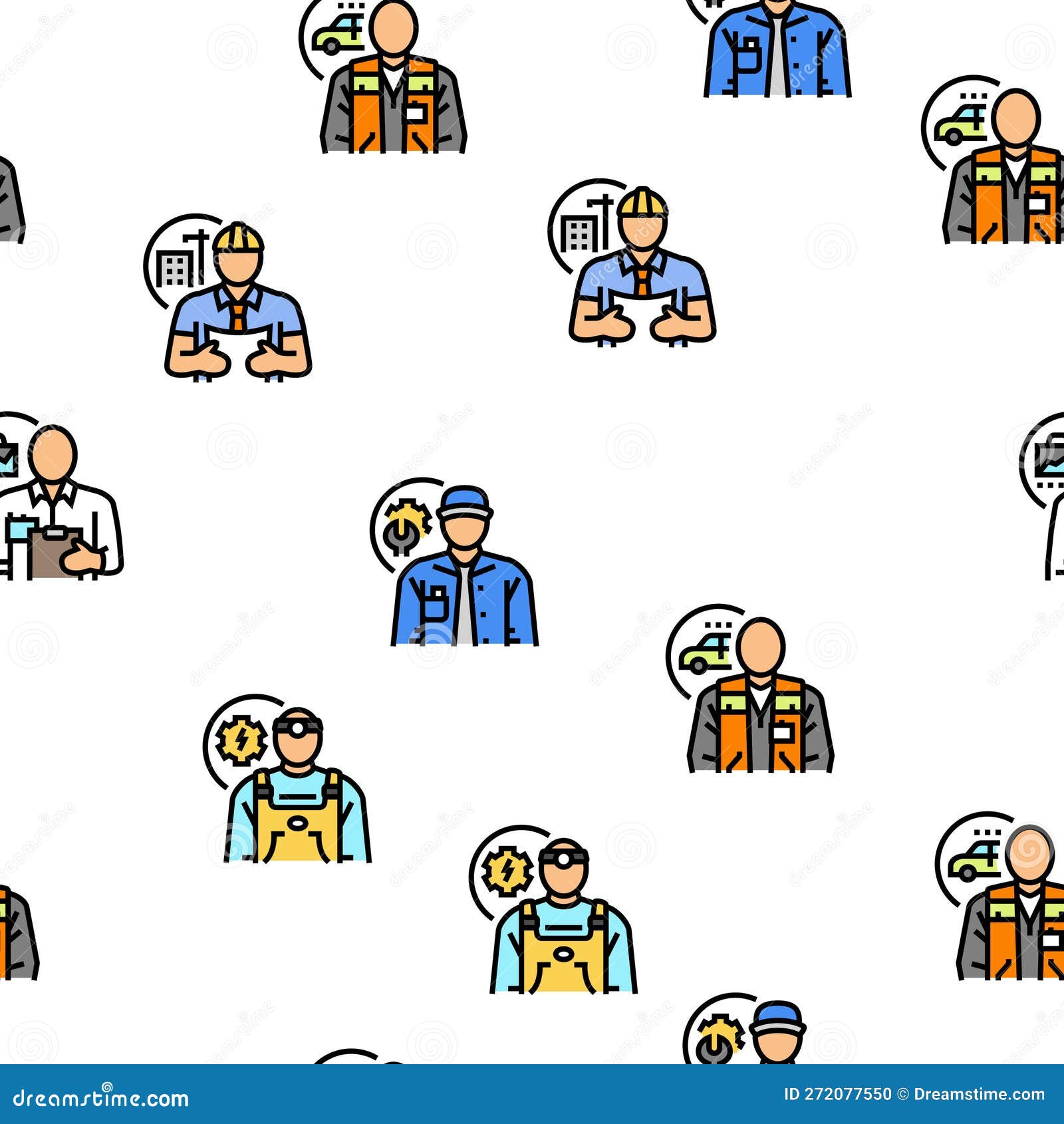 Repair Worker Engineer Man Vector Seamless Pattern Stock Vector ...