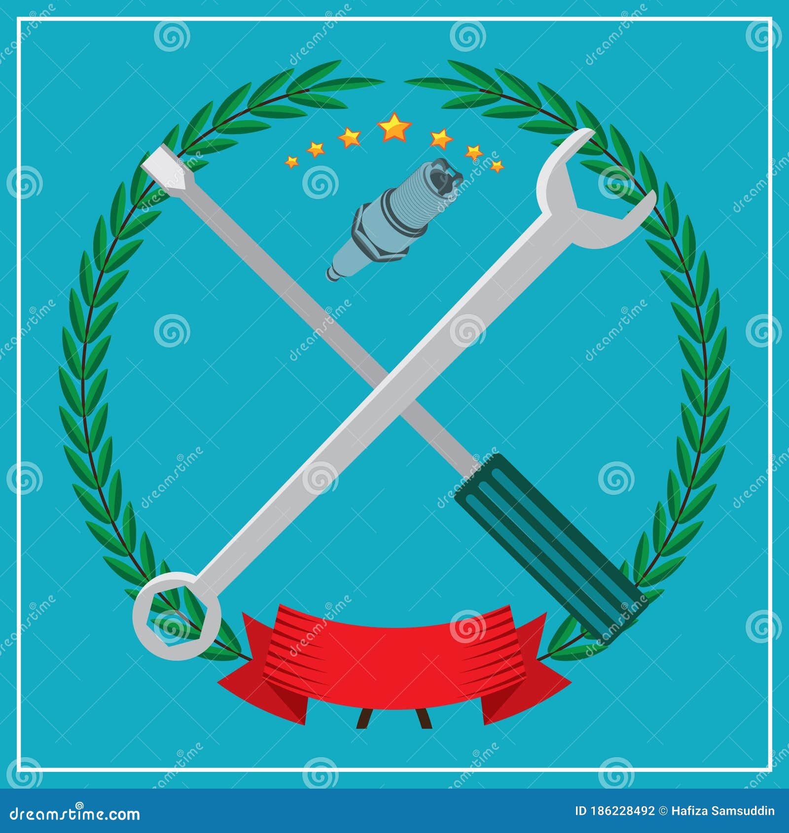 Repair Workshop Emblem. Vector Illustration Decorative Design Stock ...