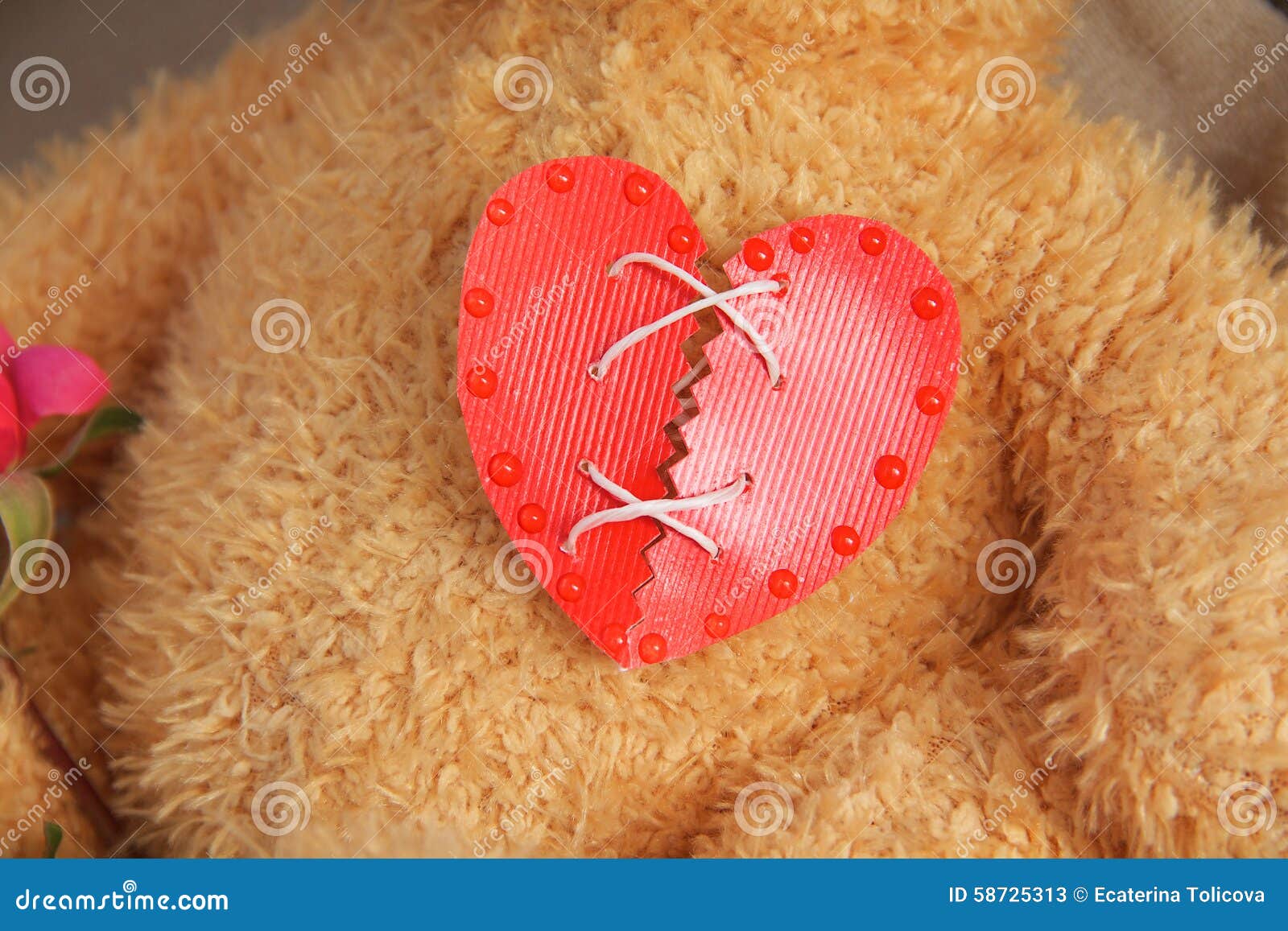 Repaired broken heart stock image. Image of rose, copy - 58725313