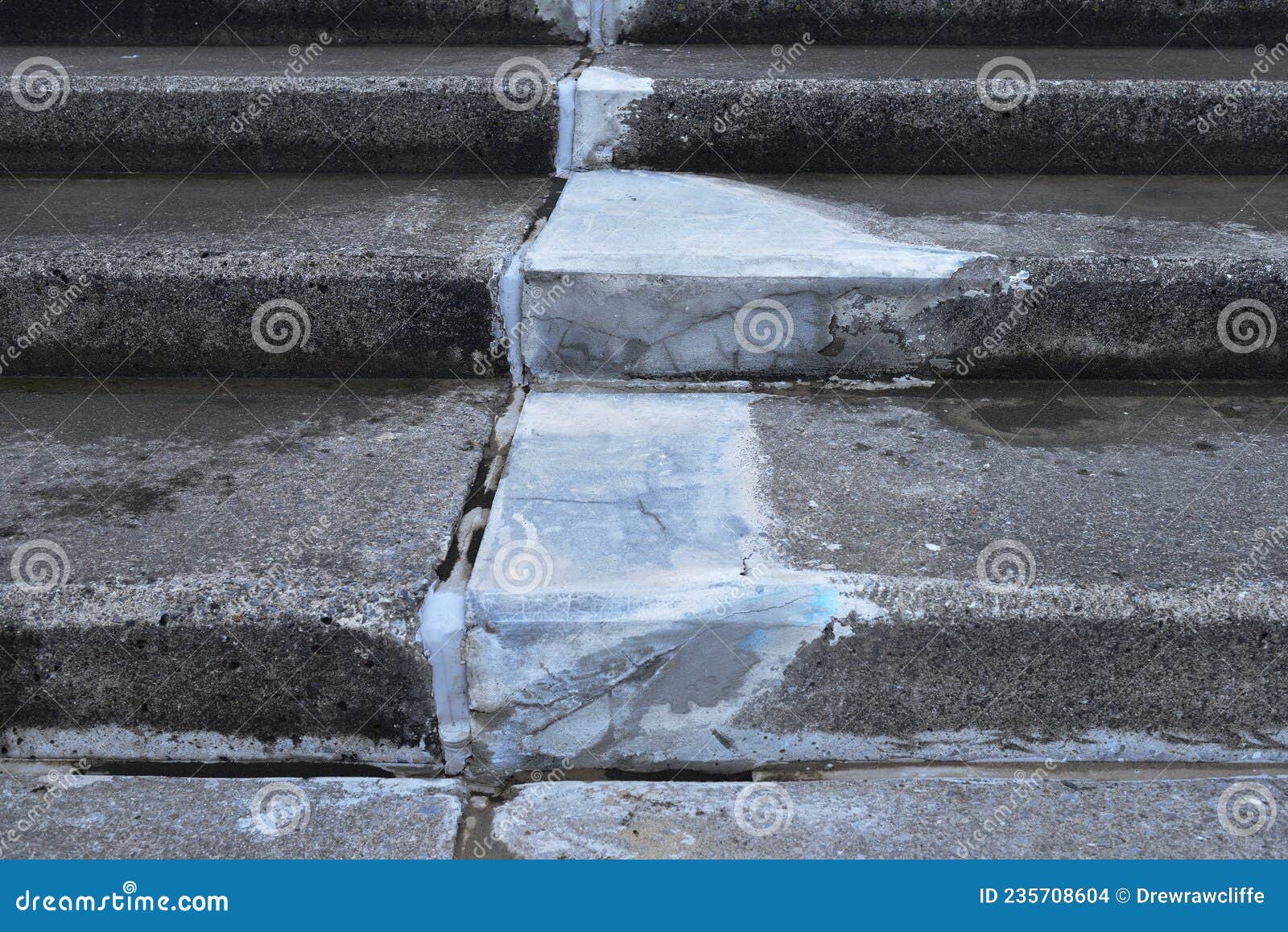 Repaired Expansion Joint on a Flight of Steps Stock Photo - Image of ...