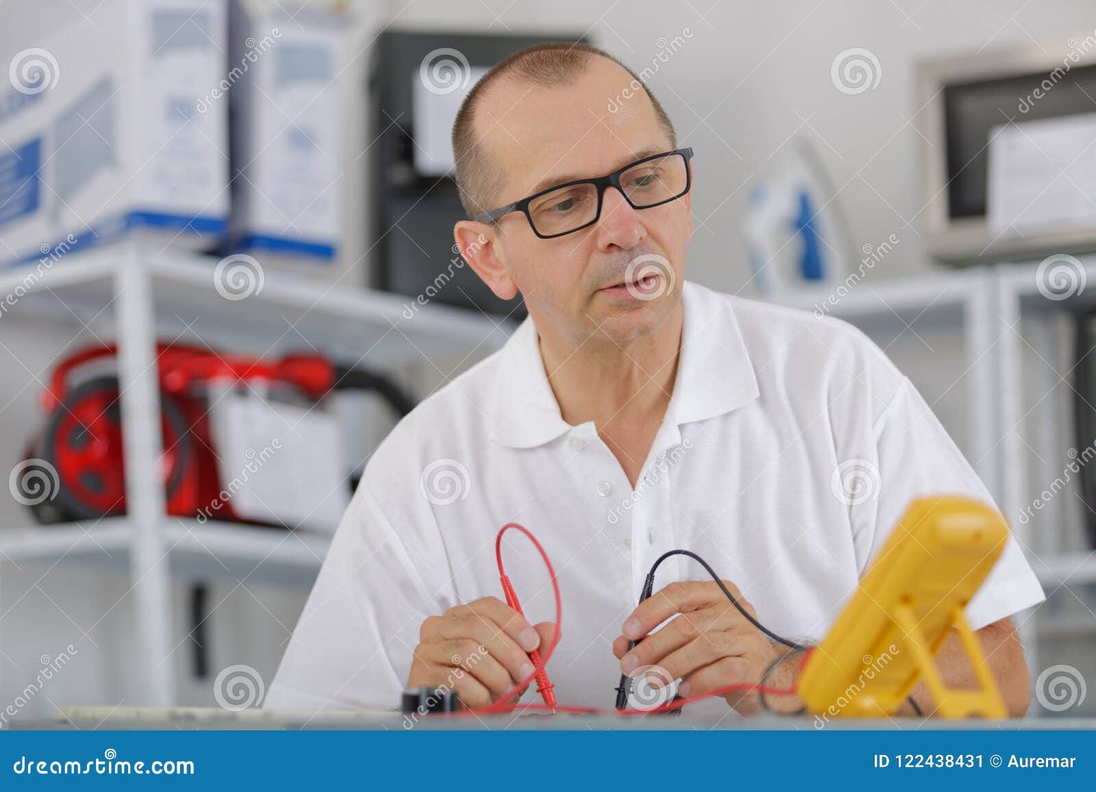 Repairer Using a Multimeter Stock Image - Image of screwdriver ...