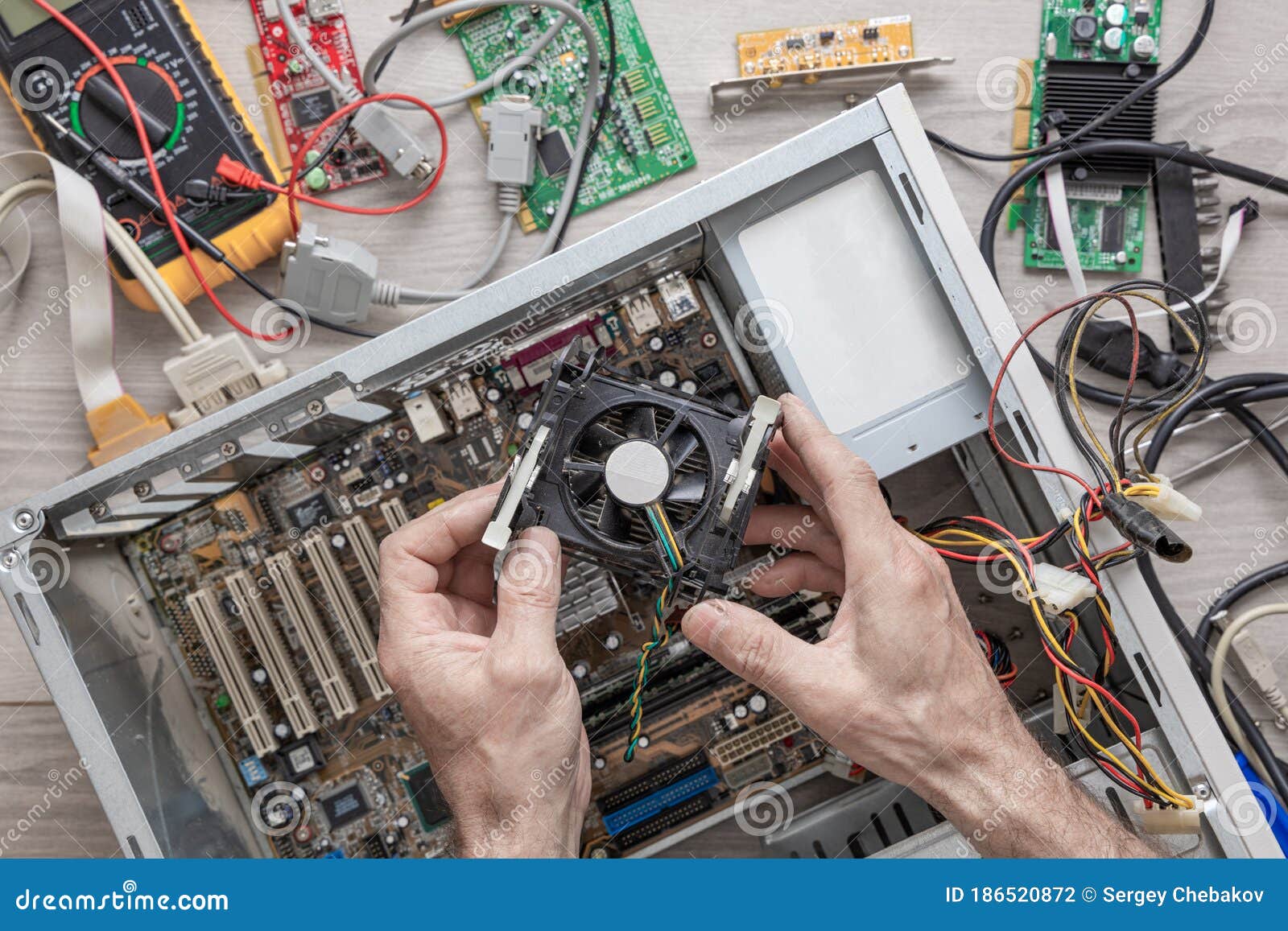 Repairing and Assembling a Desktop Computer Stock Photo - Image of ...