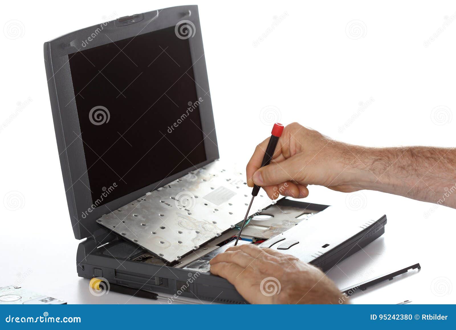 Repairing a Broken Notebook Stock Photo - Image of concentrated ...