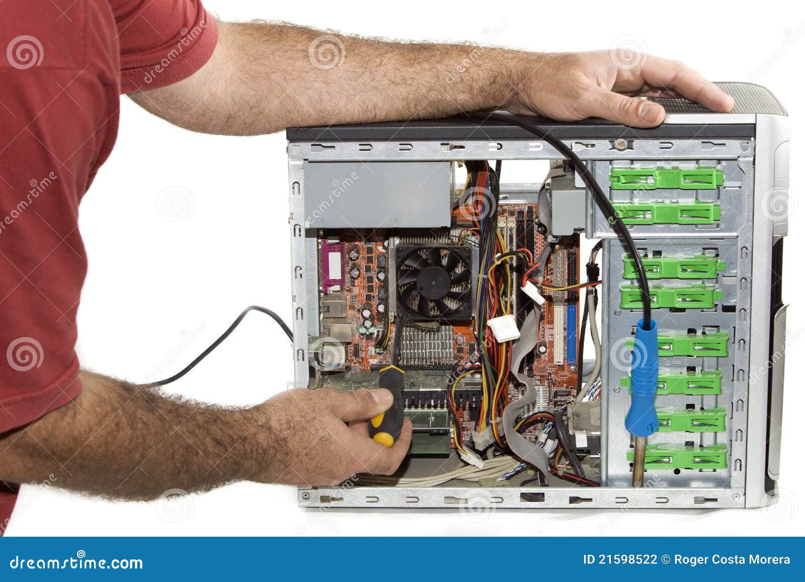 Repairing the computer stock photo. Image of metallic - 21598522