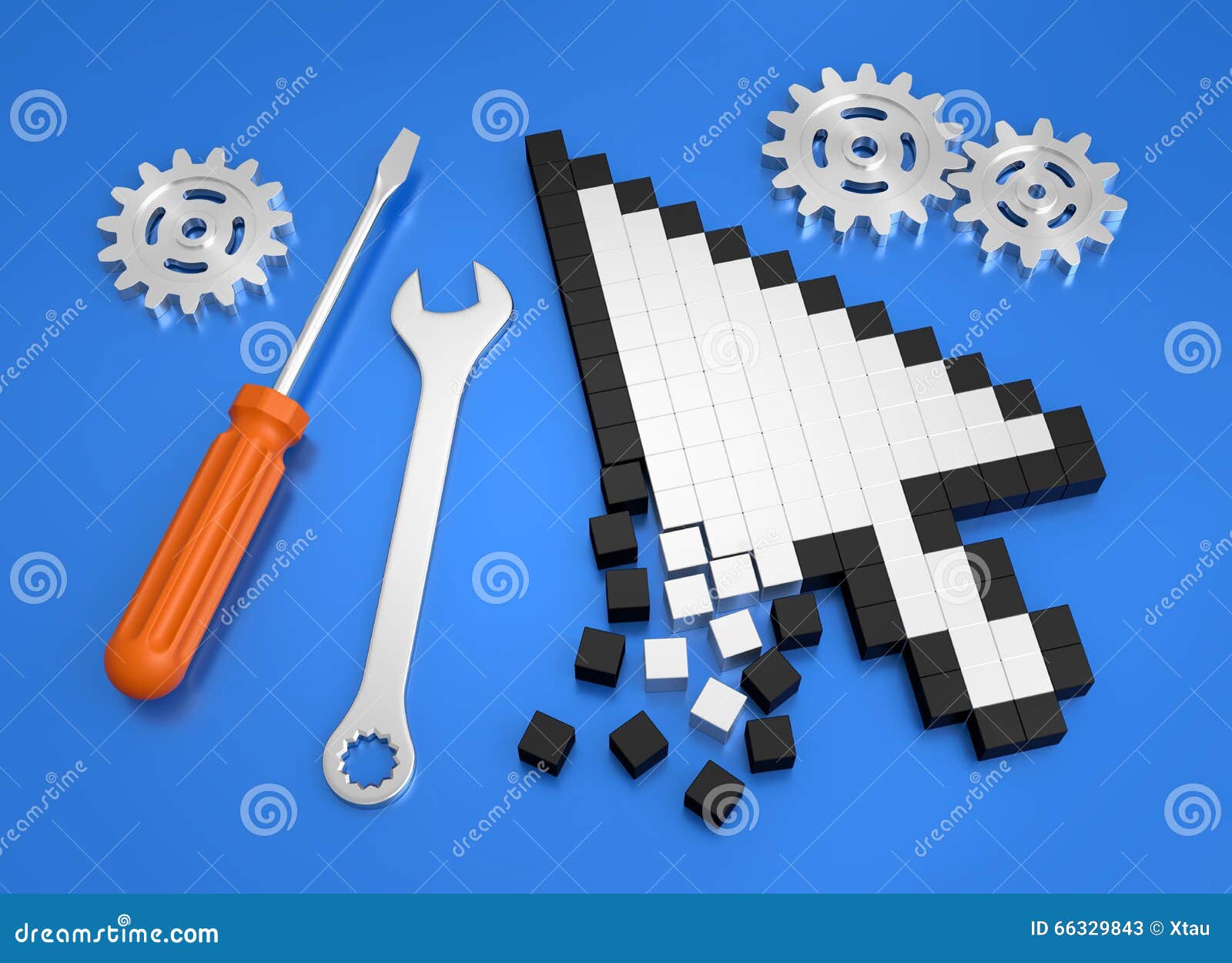 Repairing Computer Crash stock illustration. Illustration of broken ...