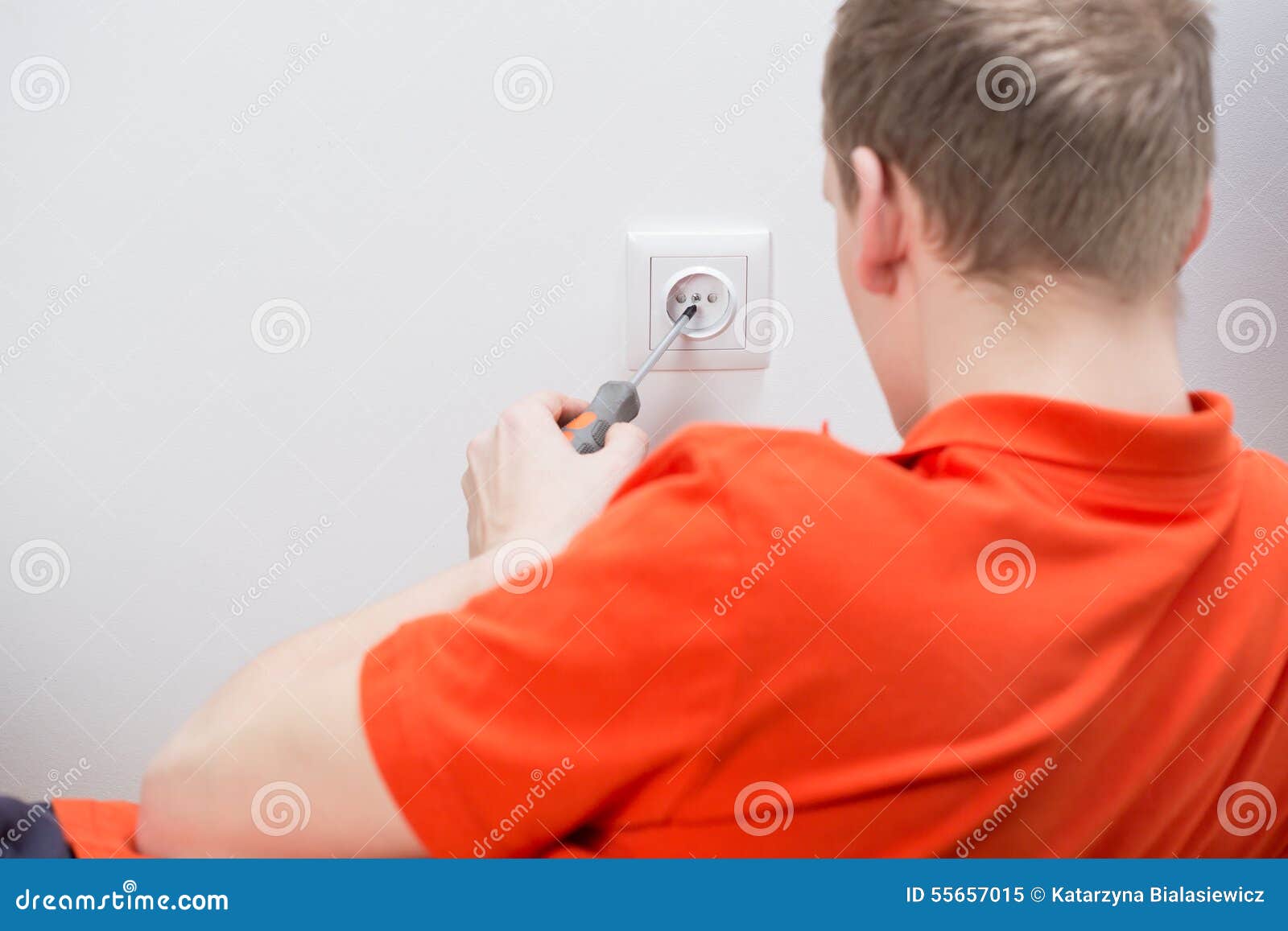 Repairing Electrical Socket Stock Image - Image of technician ...