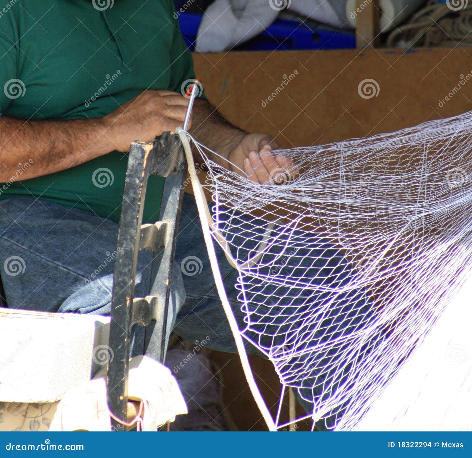 Repairing a fishnet stock photo. Image of activity, knitting - 18322294