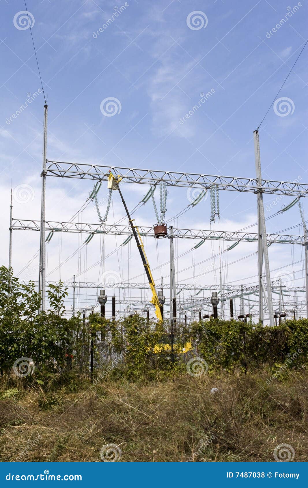 Repairing High Voltage Power Lines Stock Photo - Image of repair ...