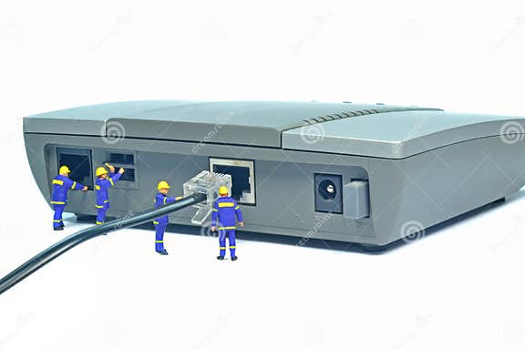 Repairing LAN Internet Connection Stock Photo - Image of digital ...