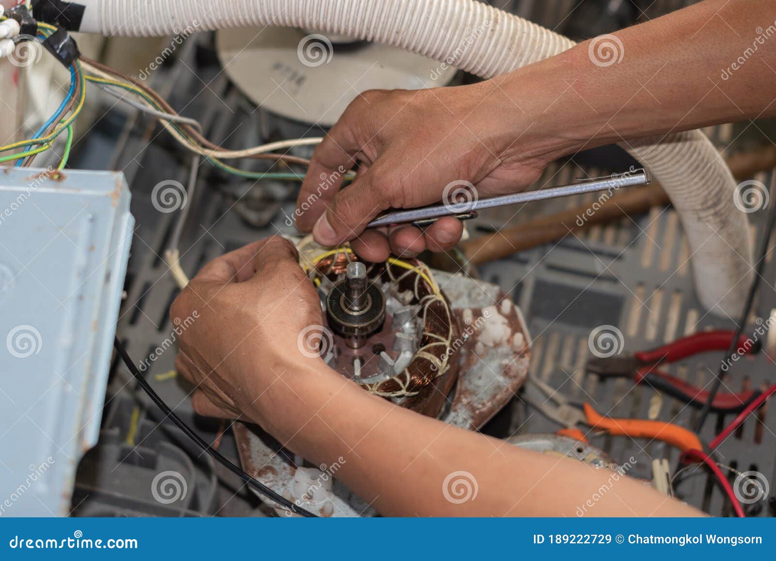 Repairing machine motors stock image. Image of electric - 189222729