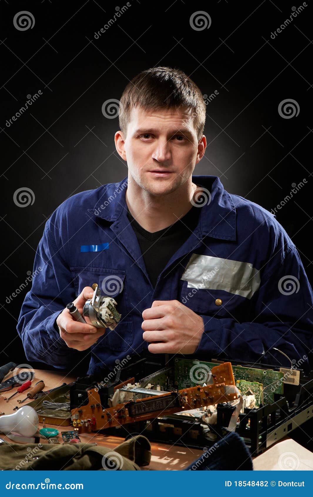 Handsome Man Repairing A Smoke Detector Royalty-Free Stock Image ...