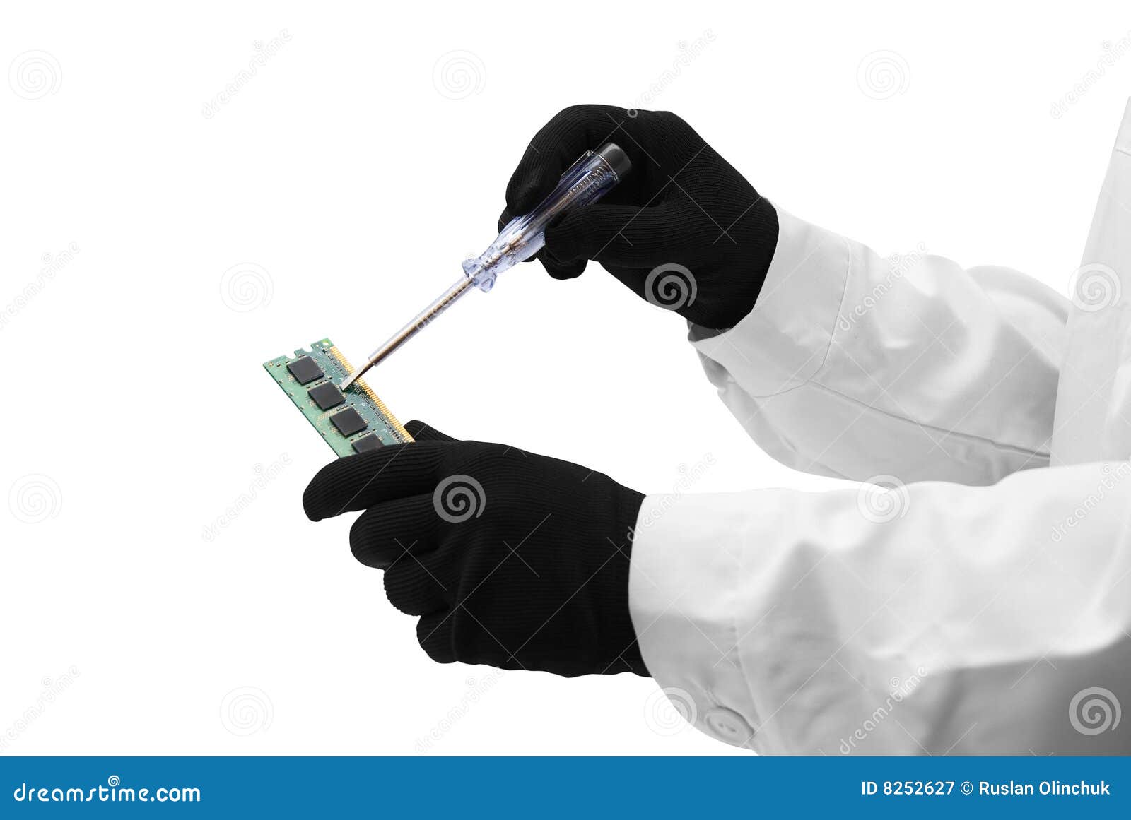 Repairing microchip stock image. Image of electrical, electric - 8252627