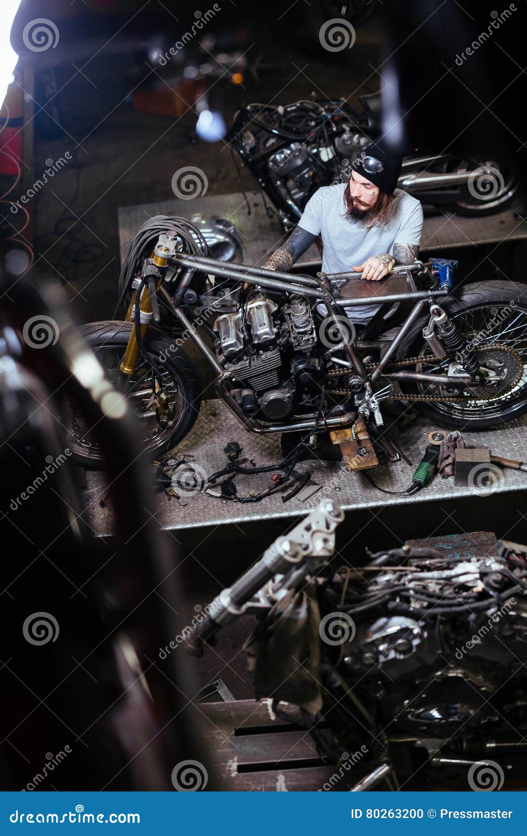 Repairing motor stock photo. Image of repairman, mechanical - 80263200