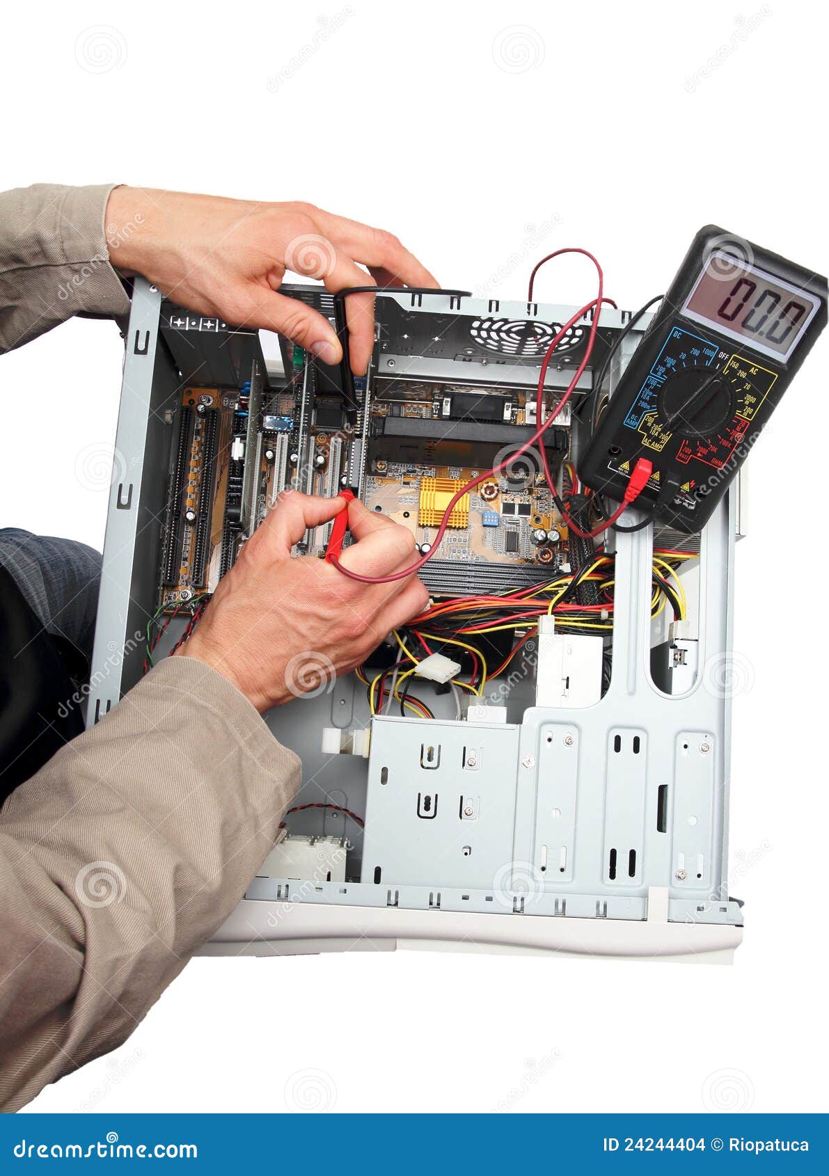 Repairing a PC isolated stock photo. Image of professional - 24244404