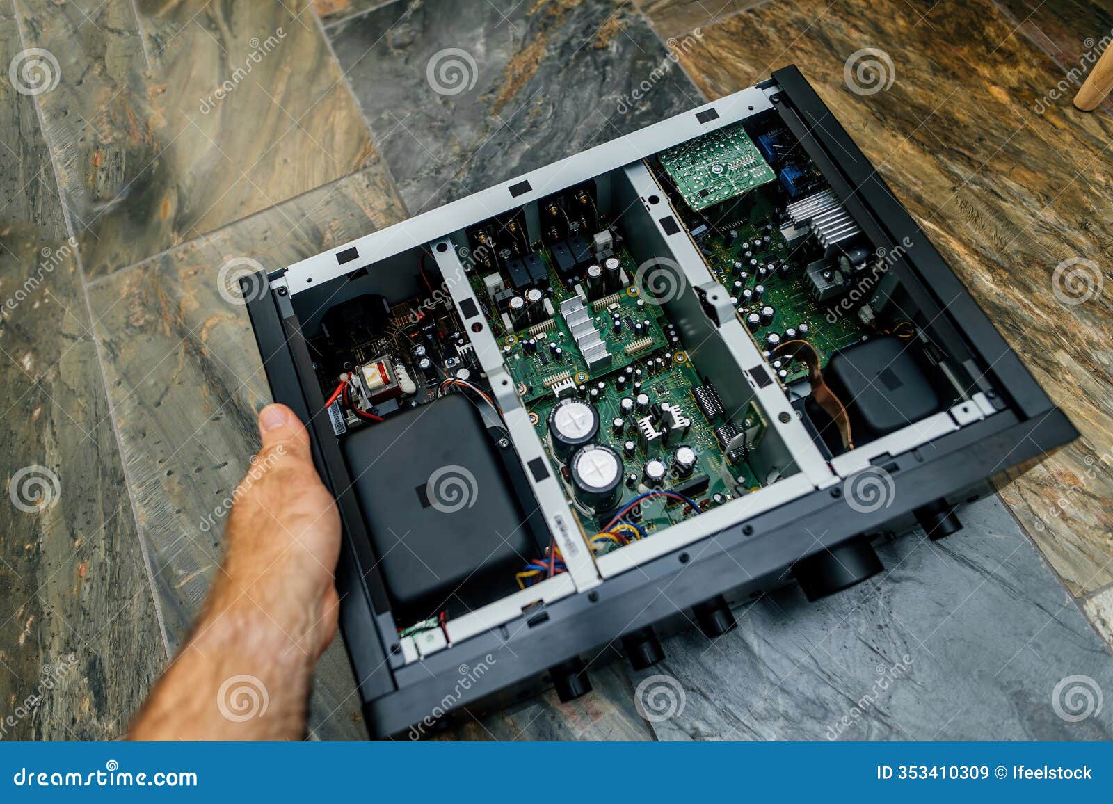 Repairing a Powerful Class D Amplifier: Overhead View of Internal ...