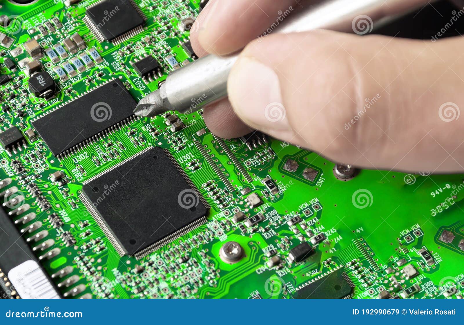 Repairing Printed Circuit Board Stock Image - Image of assembly ...